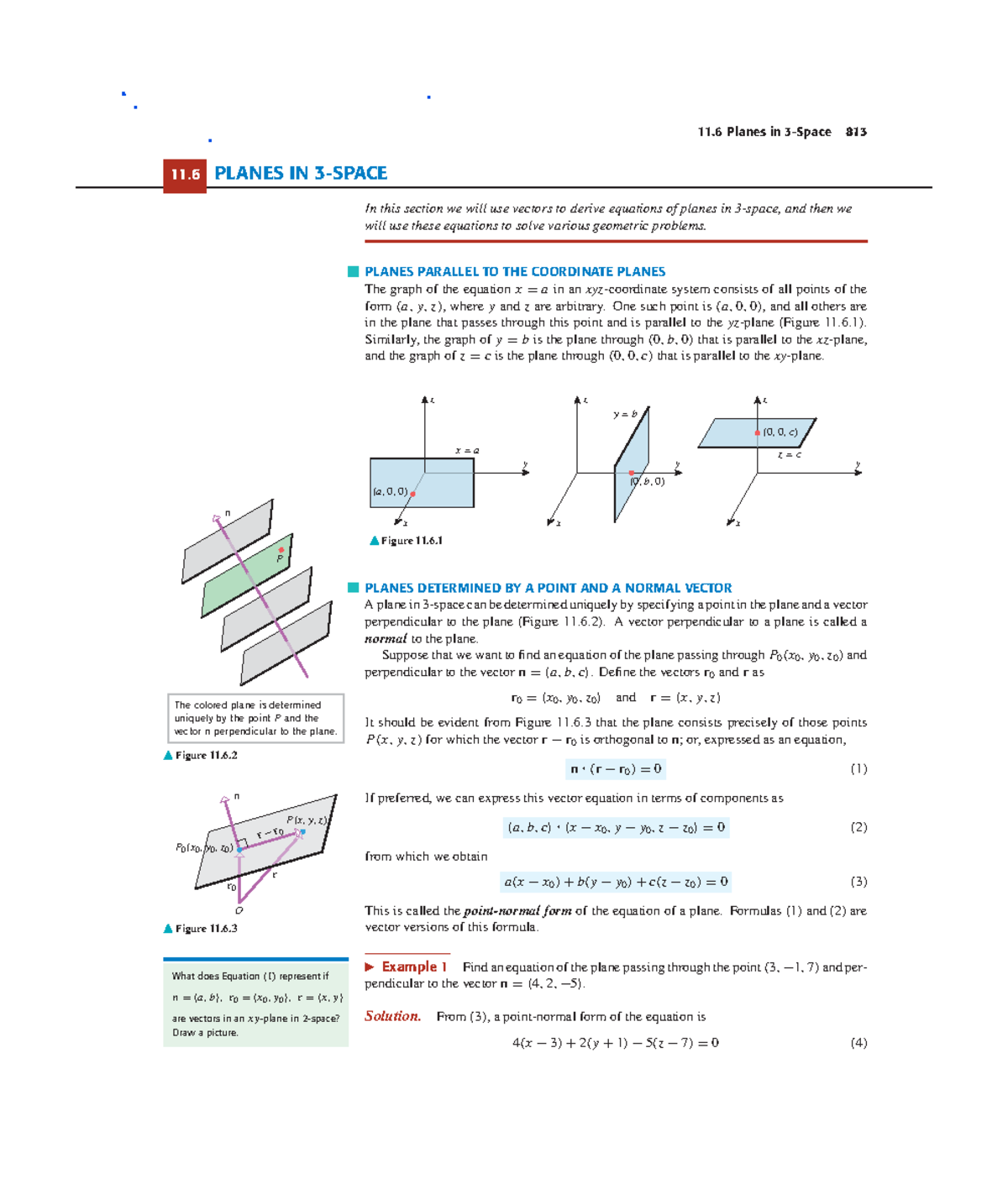 Math work ch11-6 - Math work - 11 Planes in 3-Space 813 11 PLANES IN 3 ...