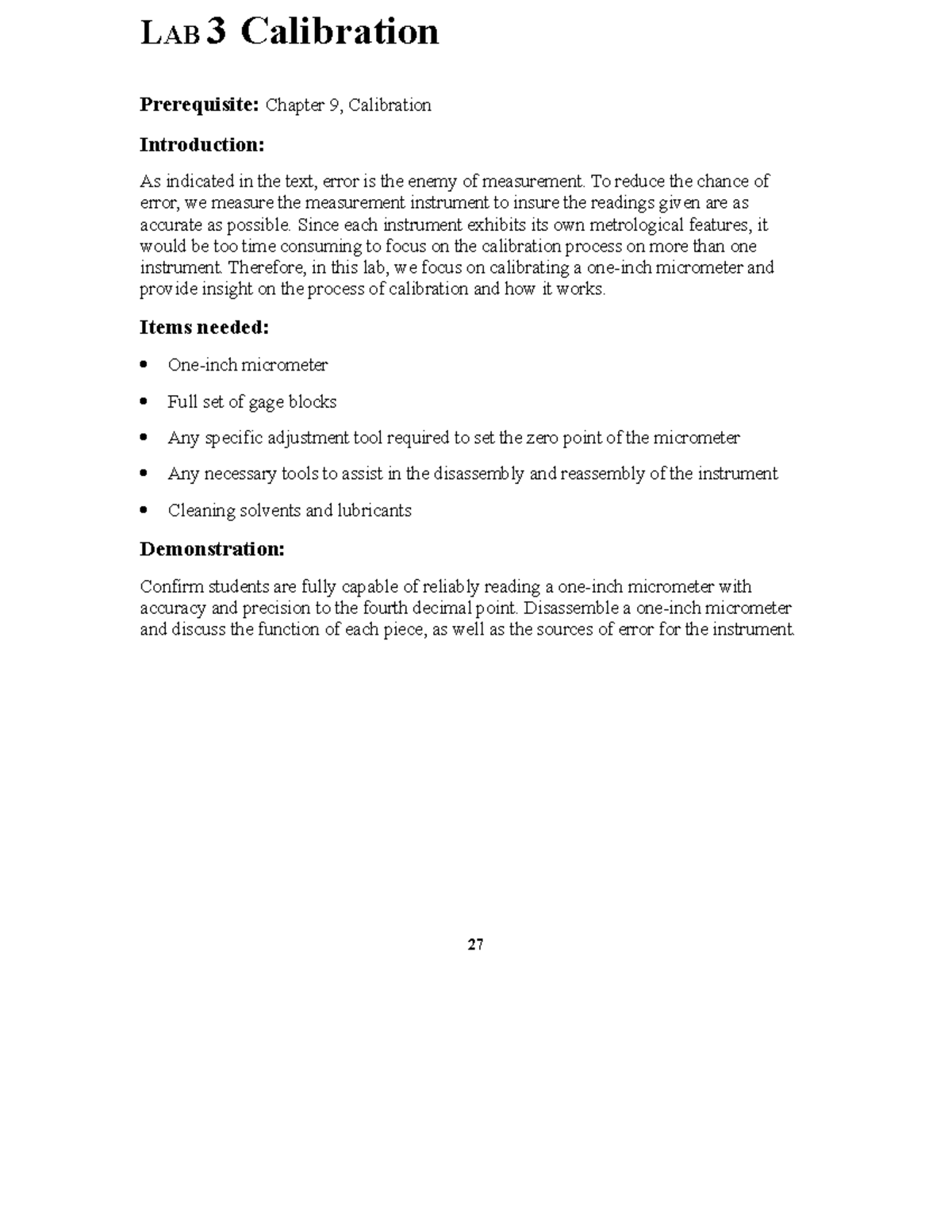 LAB 3 Calibration 20F - LAB 3 Calibration Prerequisite: Chapter 9 ...