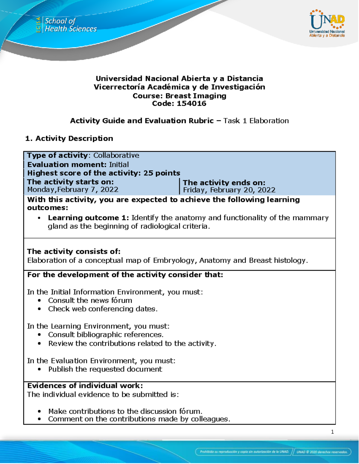 Activity Guide And Evaluation Rubric Unit 1 Task 1 Elaboration