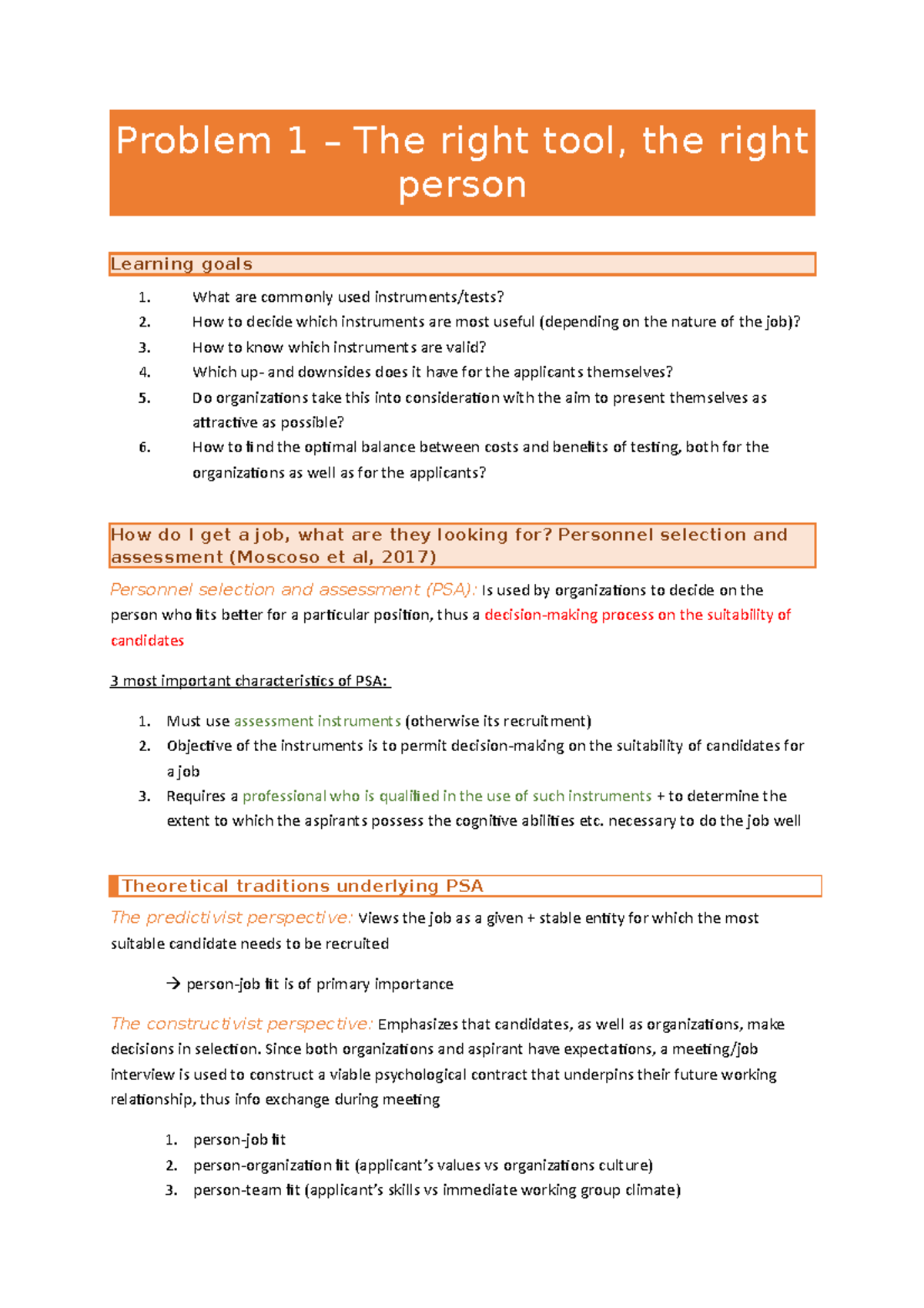 Problem 1 - The right tool, the right person - Problem 1 – The right ...
