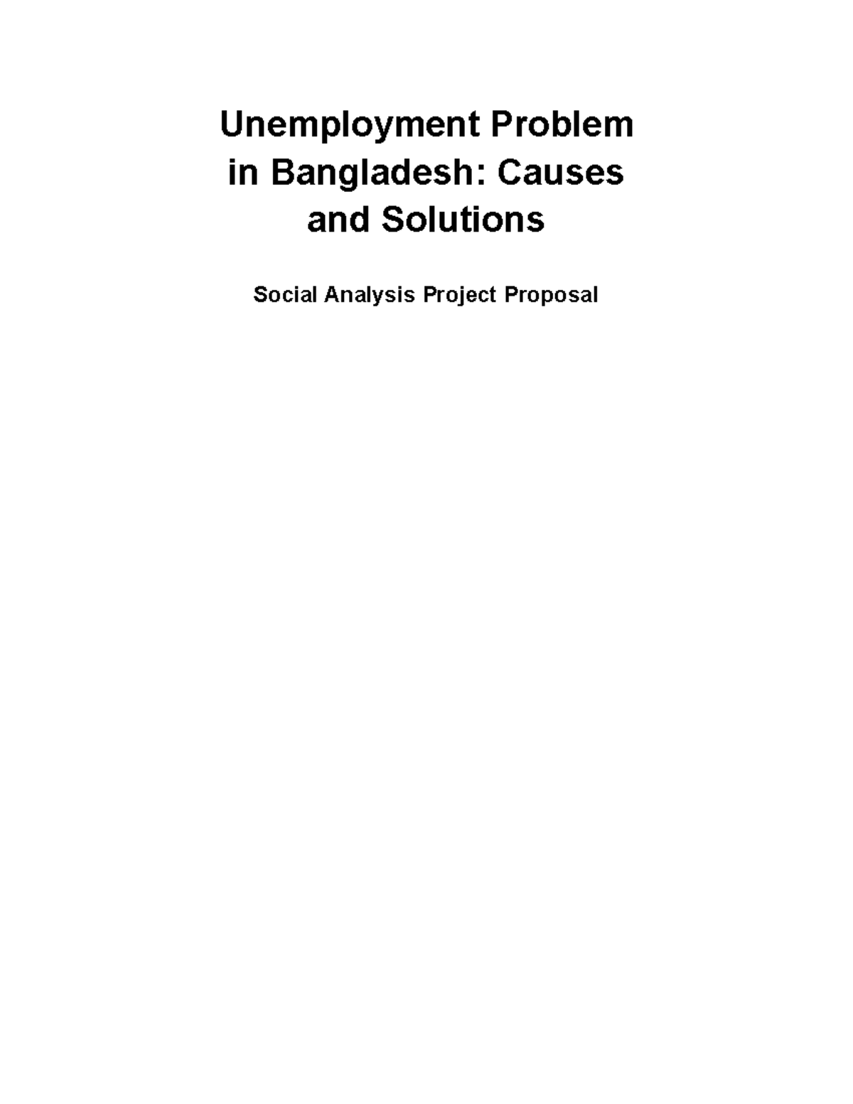 Social Analysis Project Proposal new - Unemployment Problem in ...
