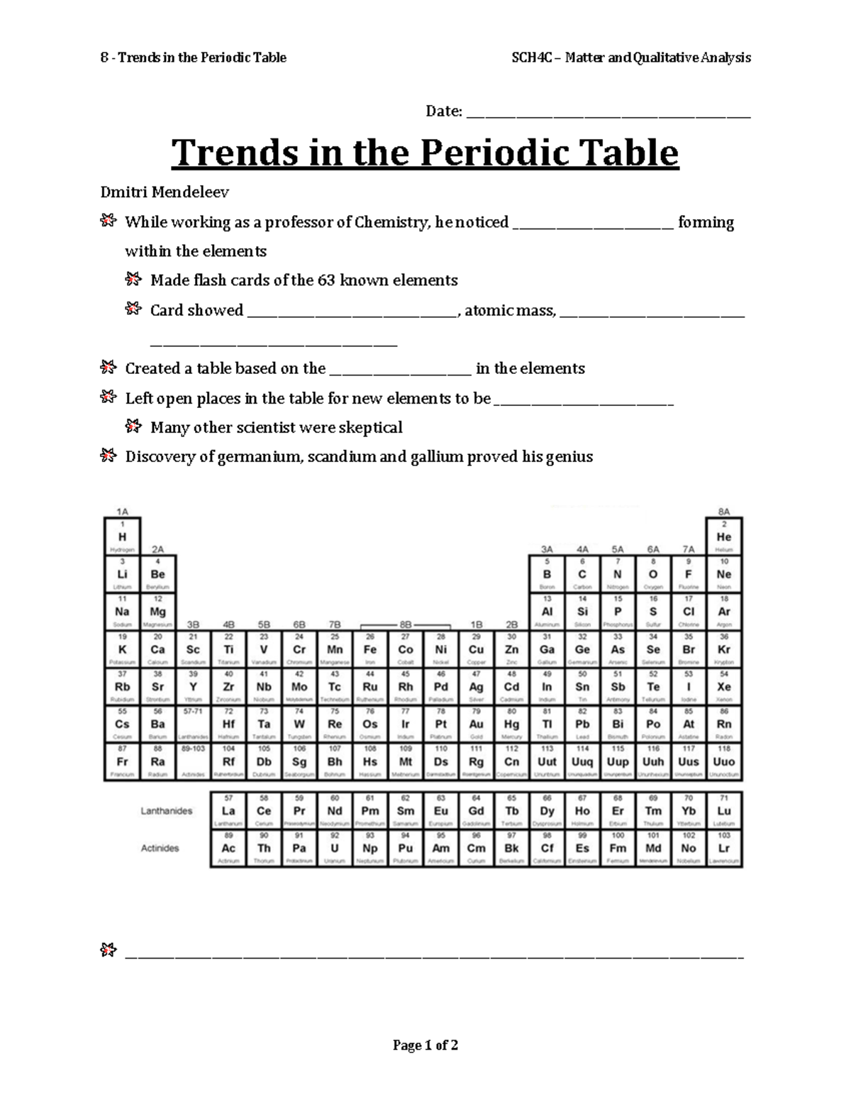 08 - Trends in the Periodic Table - Studocu