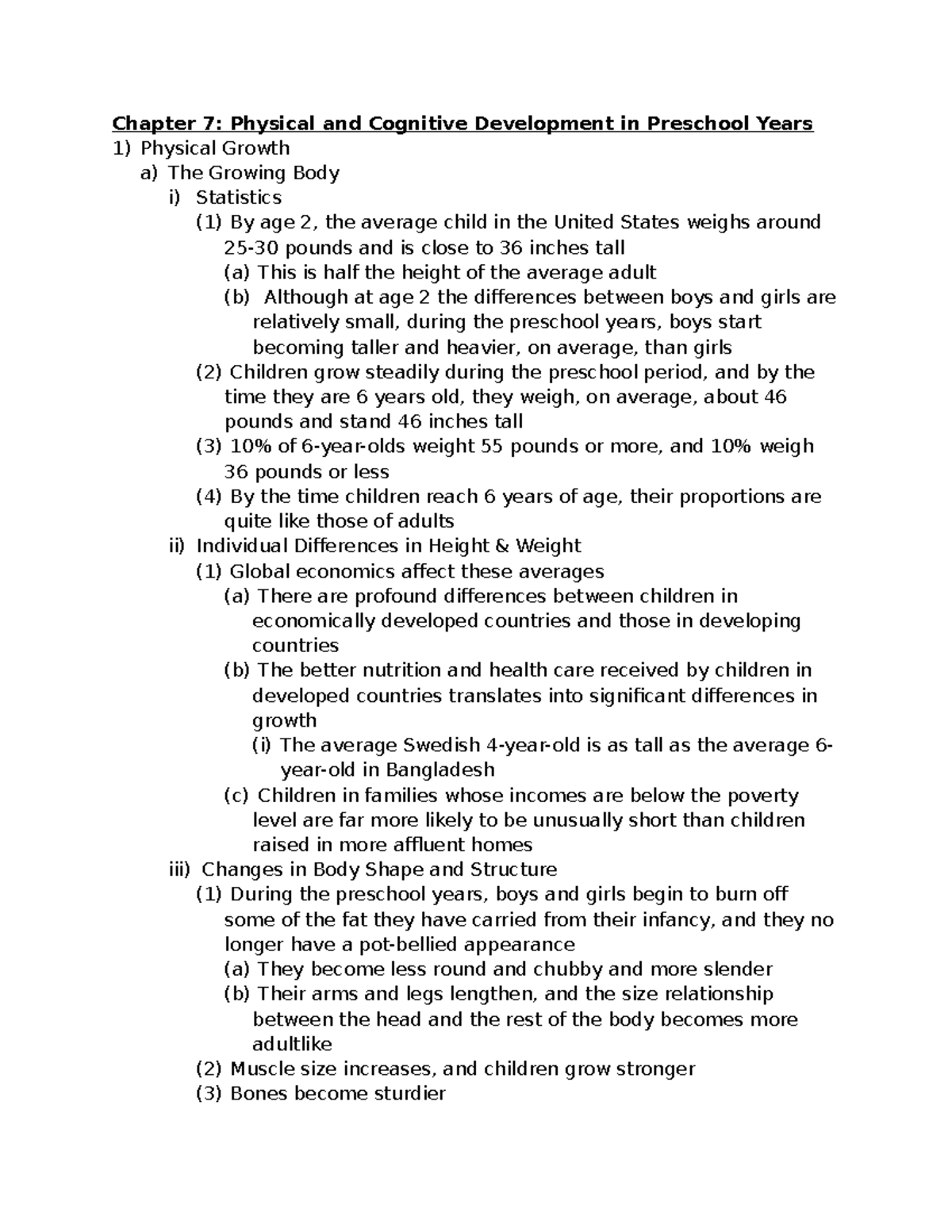 Developmental Psychology UNIT 2 - Chapter 7: Physical and Cognitive ...