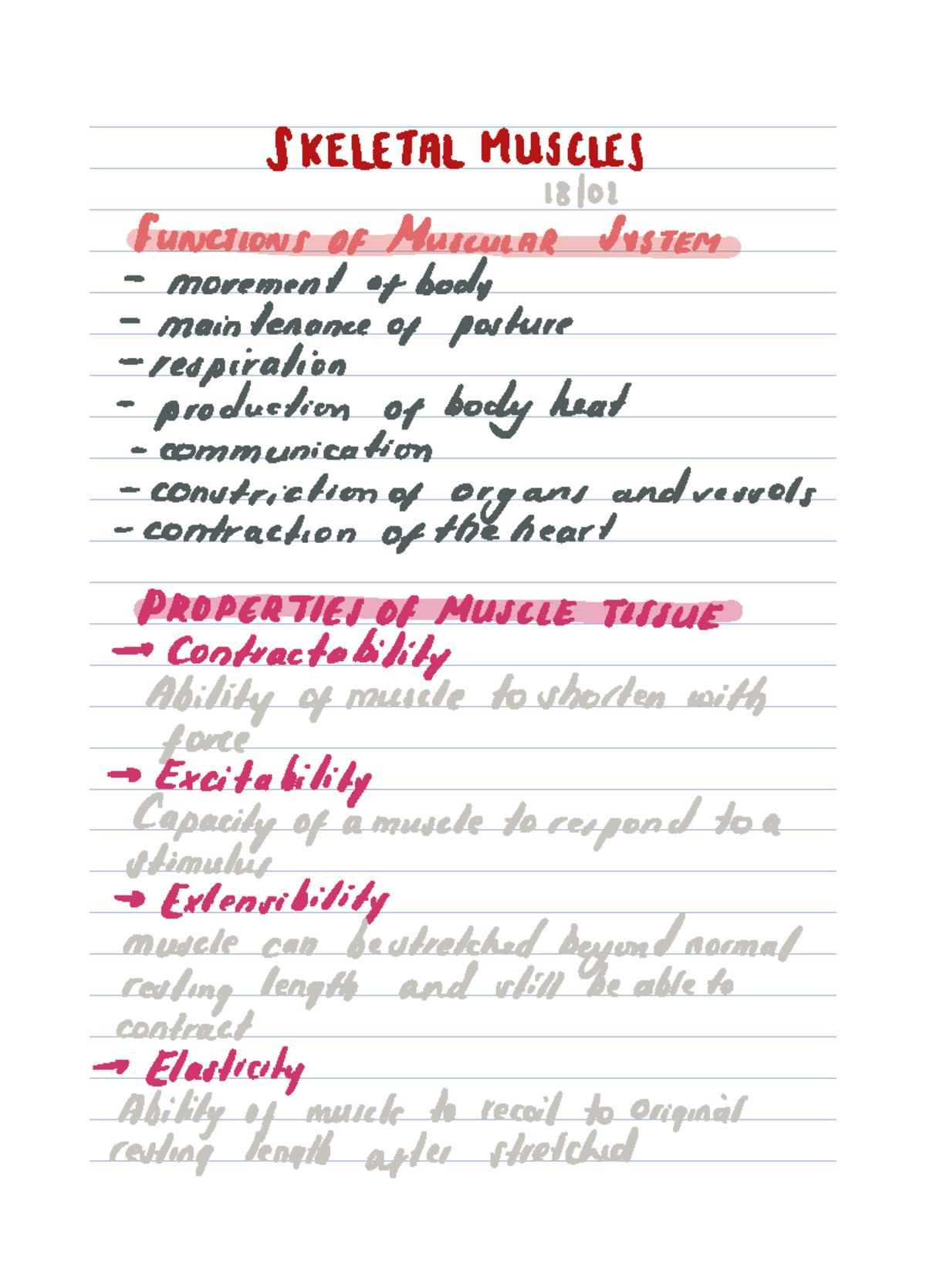Week 5 Skeletal Muscles - AOC102DI - Studocu