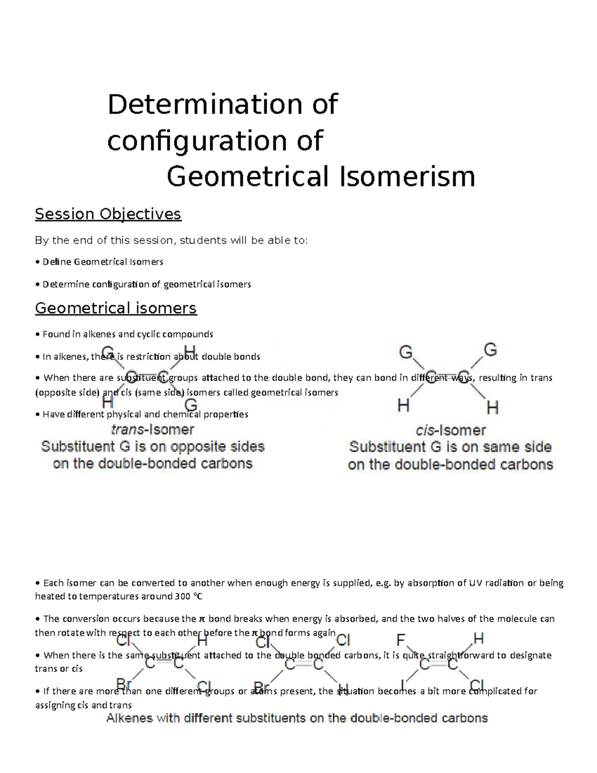 Chapter - 31 Determination of configuration of Geometrical Isomerism ...