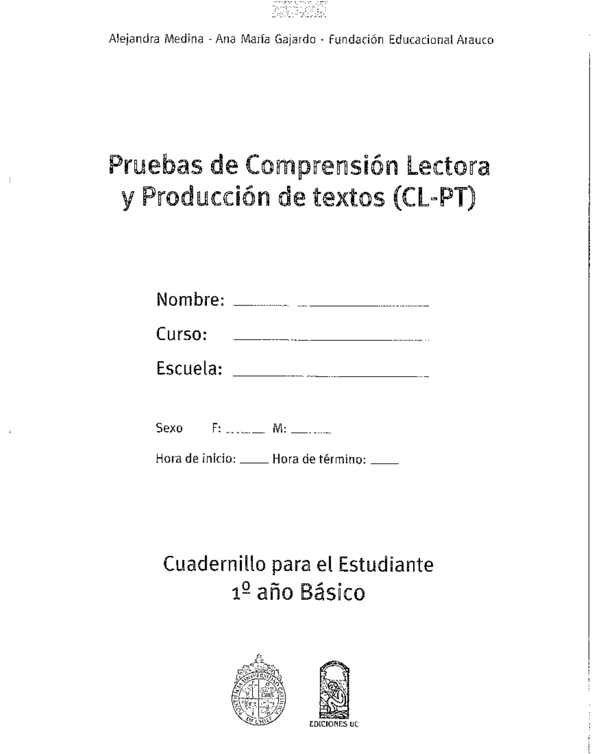 1º básico - test de evaluación comprensión lectora - Alejandra Medina ...