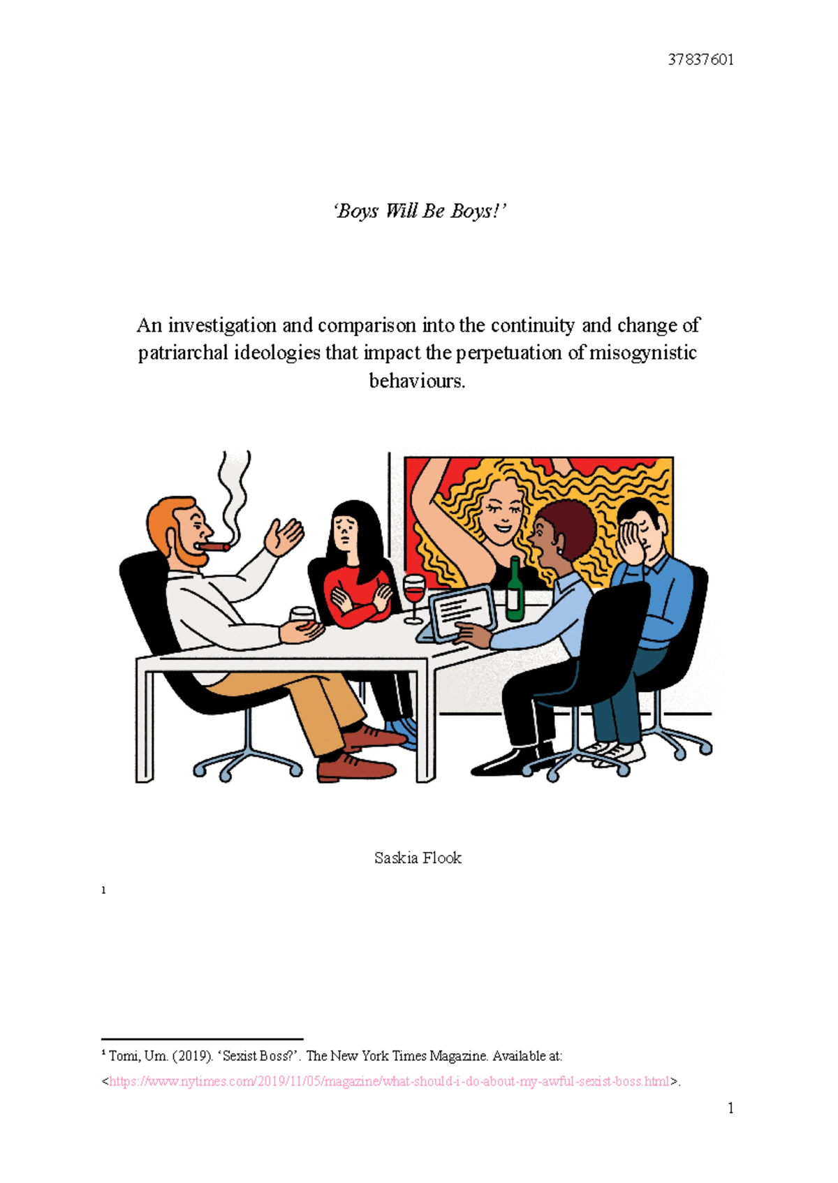 Mini Personal Interest Project - Saskia Flook - ‘Boys Will Be Boys!’ An ...