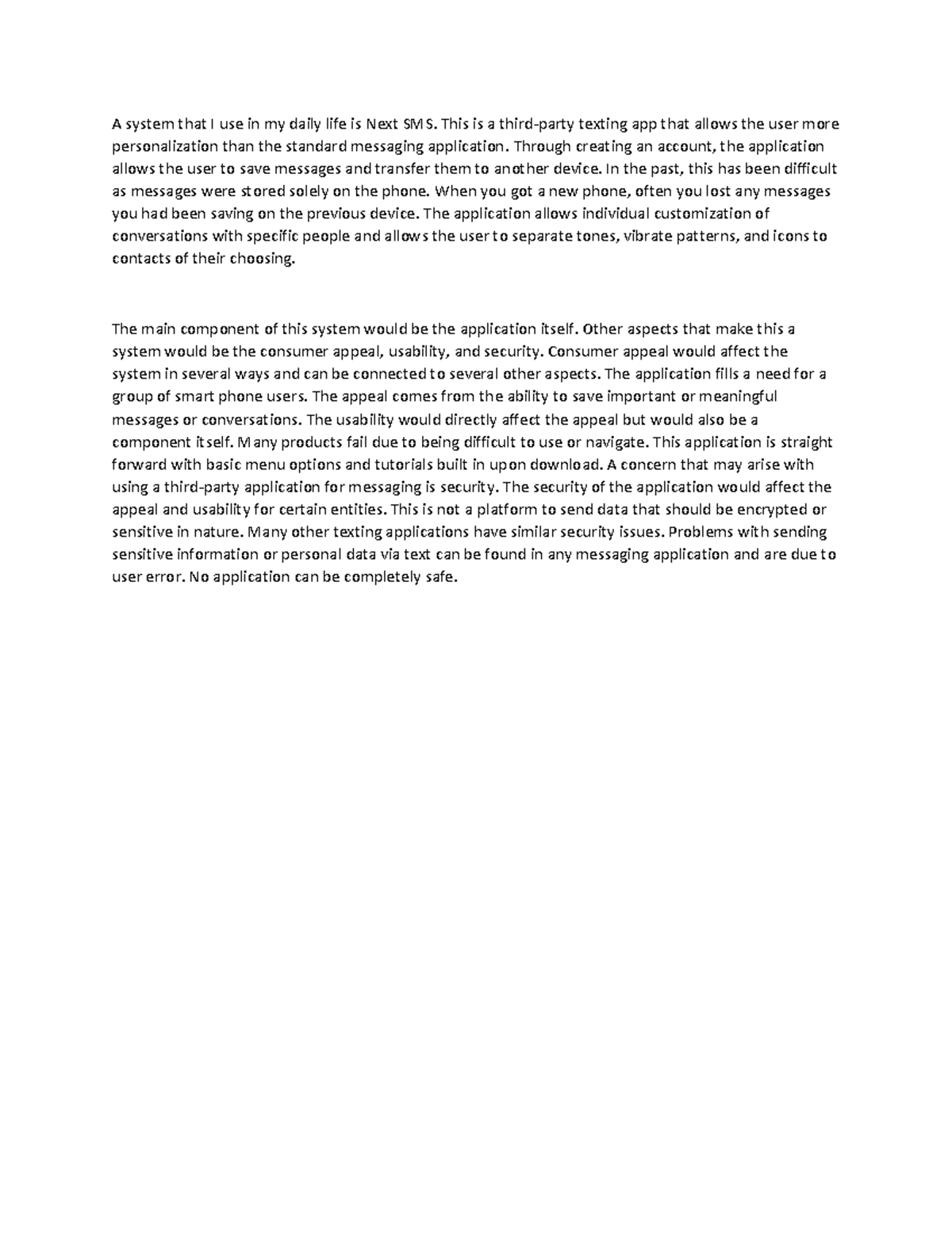 IT200 Thinking systems module 1 - A system that I use in my daily life ...