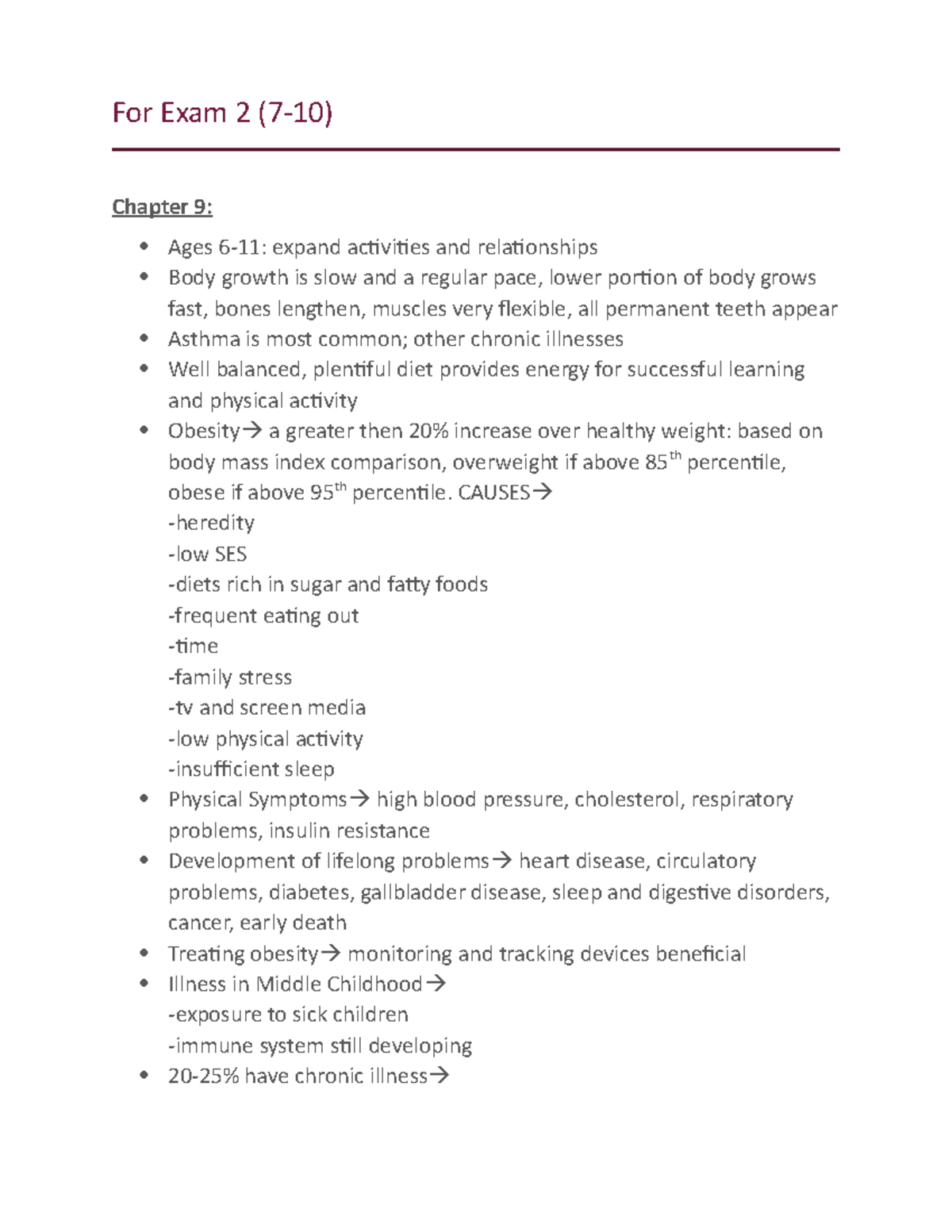 Exam 2 notes - Over Developmental Psychology - For Exam 2 (7-10 ...