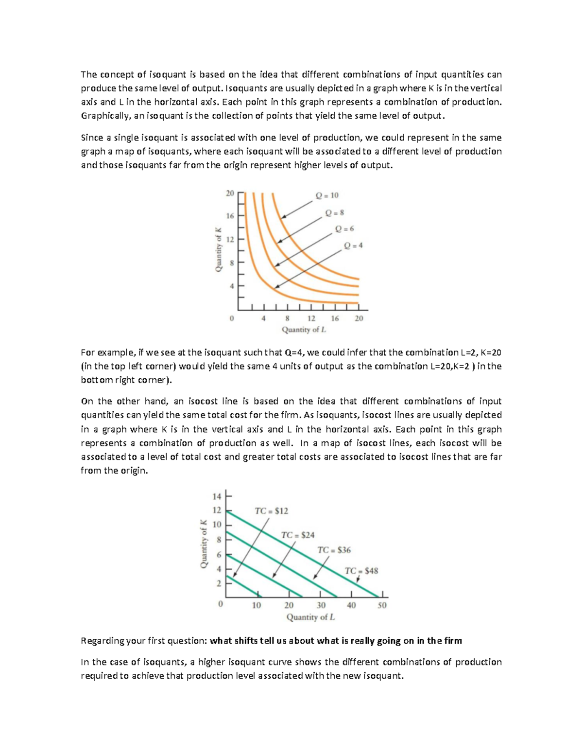 Isocost vs isoquants - The concept of isoquant is based on the idea ...