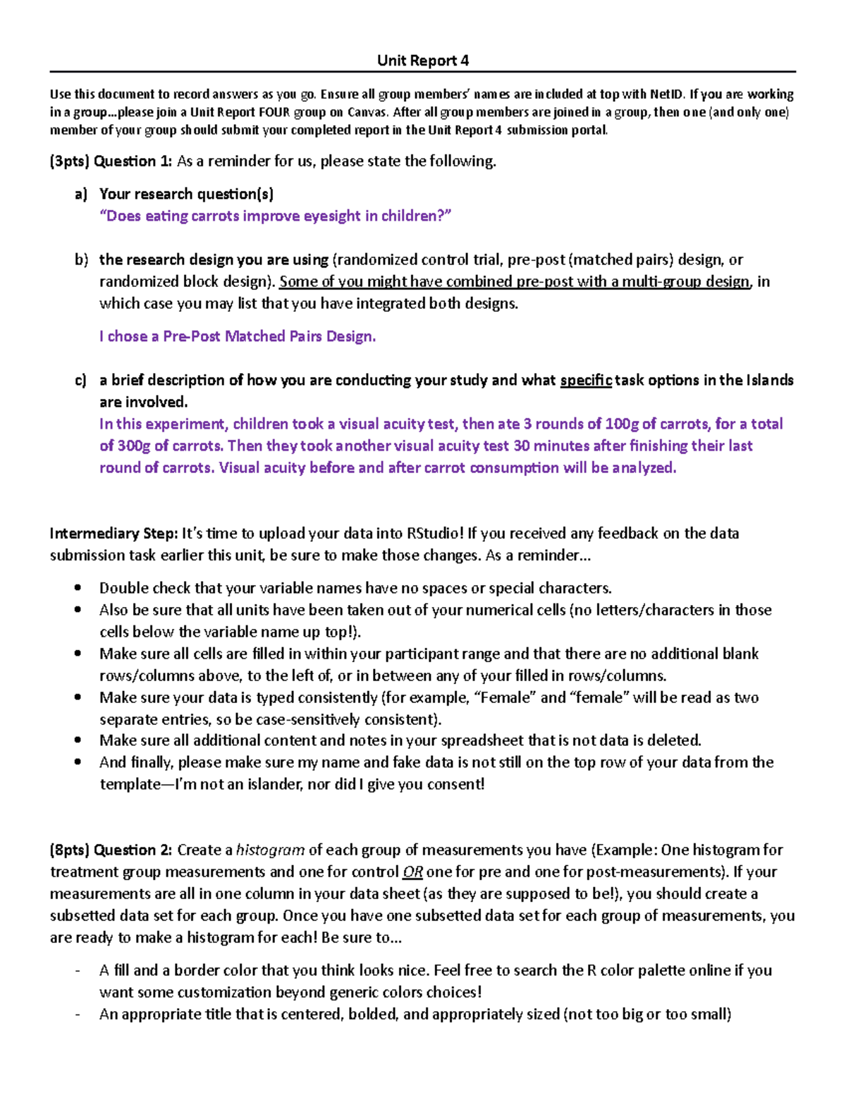 Unit Report 4 - Ensure all group members’ names are included at top ...