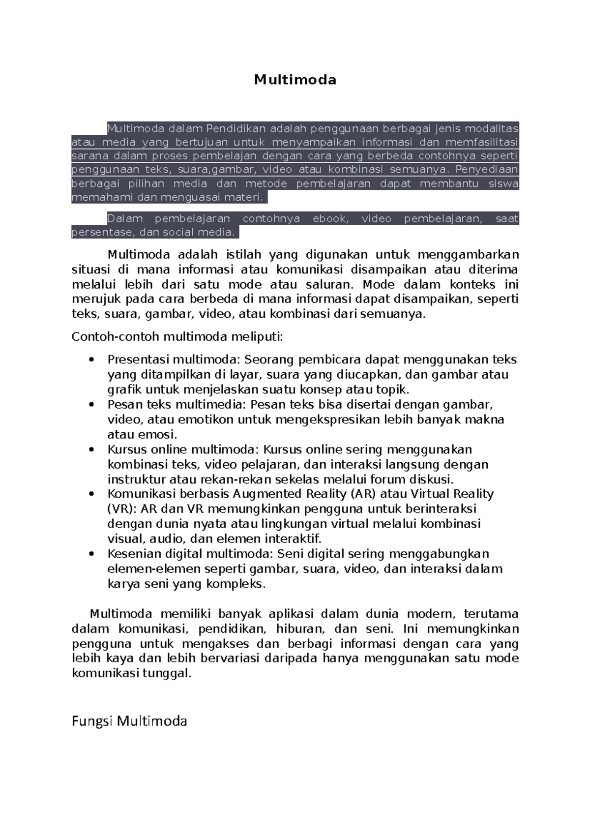Multimoda - Multimoda Multimoda dalam Pendidikan adalah penggunaan ...
