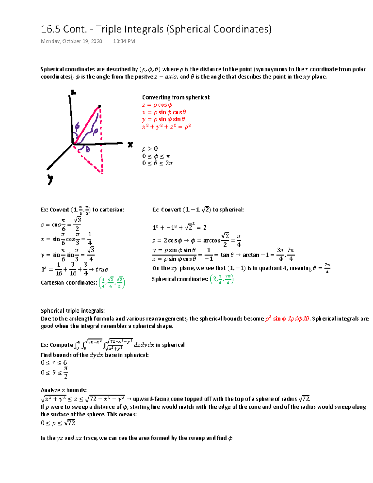 16.5b - Triple Integrals (Spherical Coordinates) - ^ƉŚĞƌŝĐĂů ...