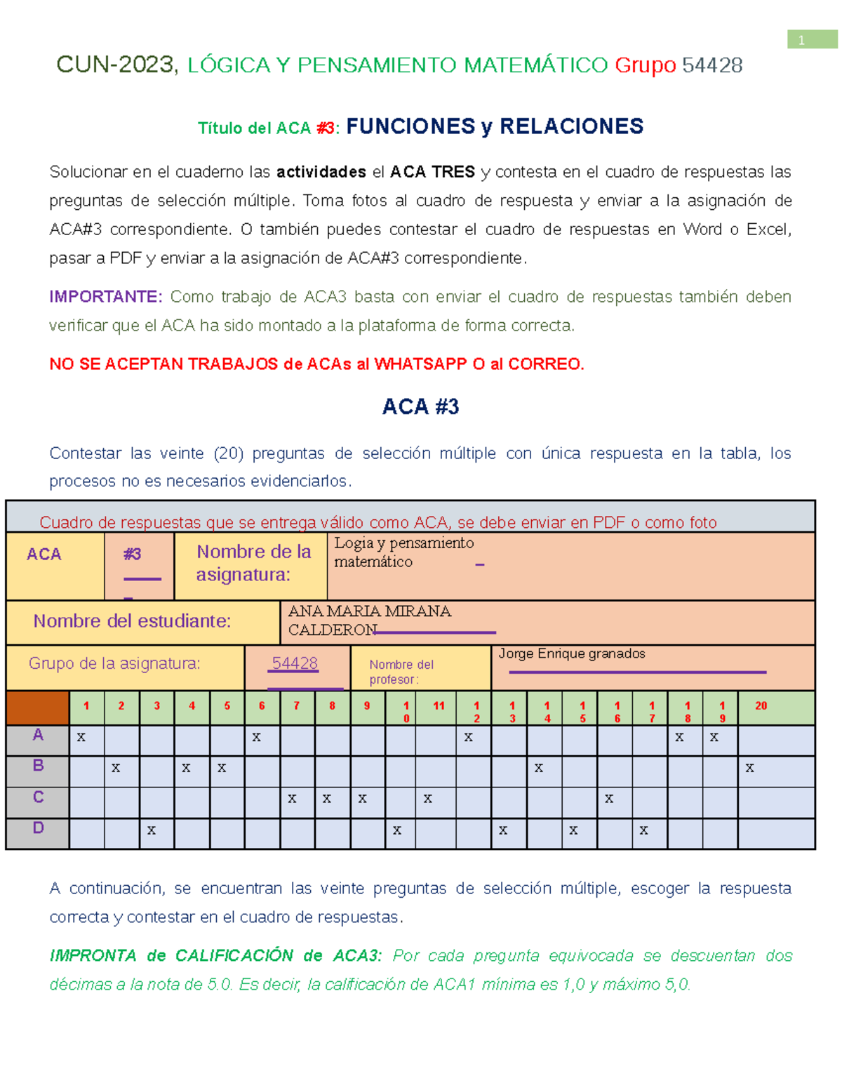 ACA#3 (3) miranda - aca 3 quimica - Título del ACA #3: FUNCIONES y ...