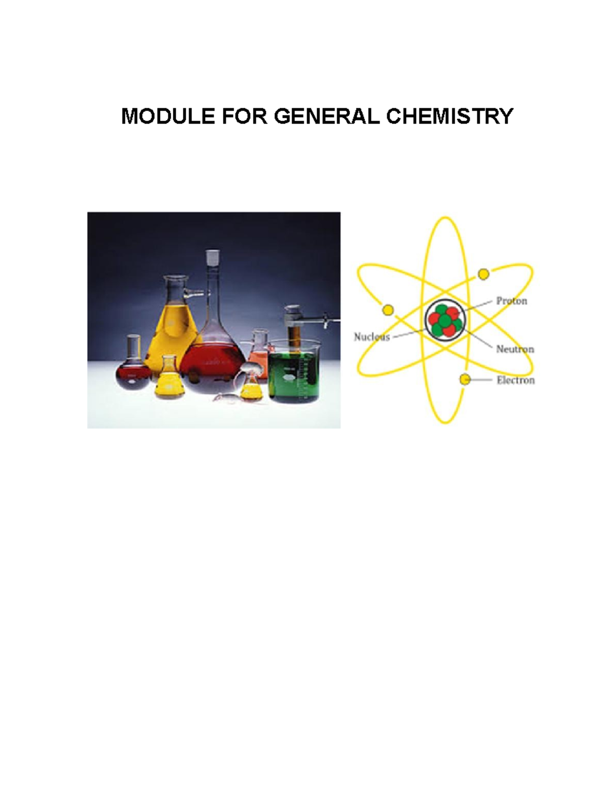Module for General Chemistry - MODULE FOR GENERAL CHEMISTRY Brain ...