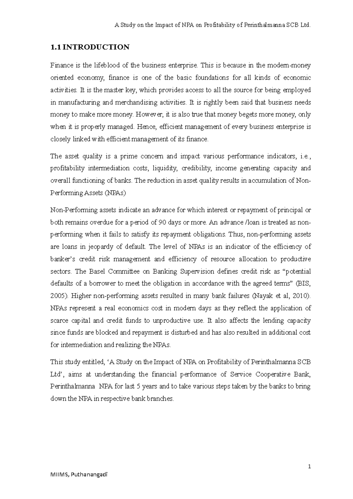 Final project report - 1 INTRODUCTION Finance is the lifeblood of the ...