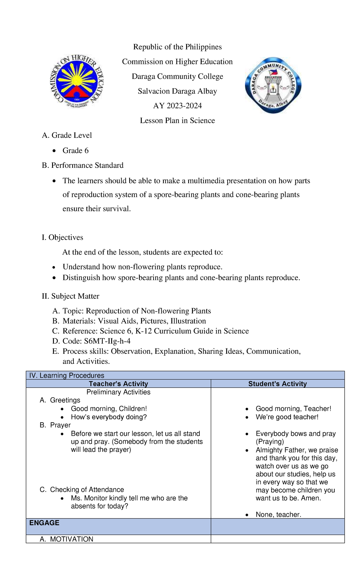 DLP Chem Bio Navera - Lesson Plan in Chemistry& Biology in Elementary ...