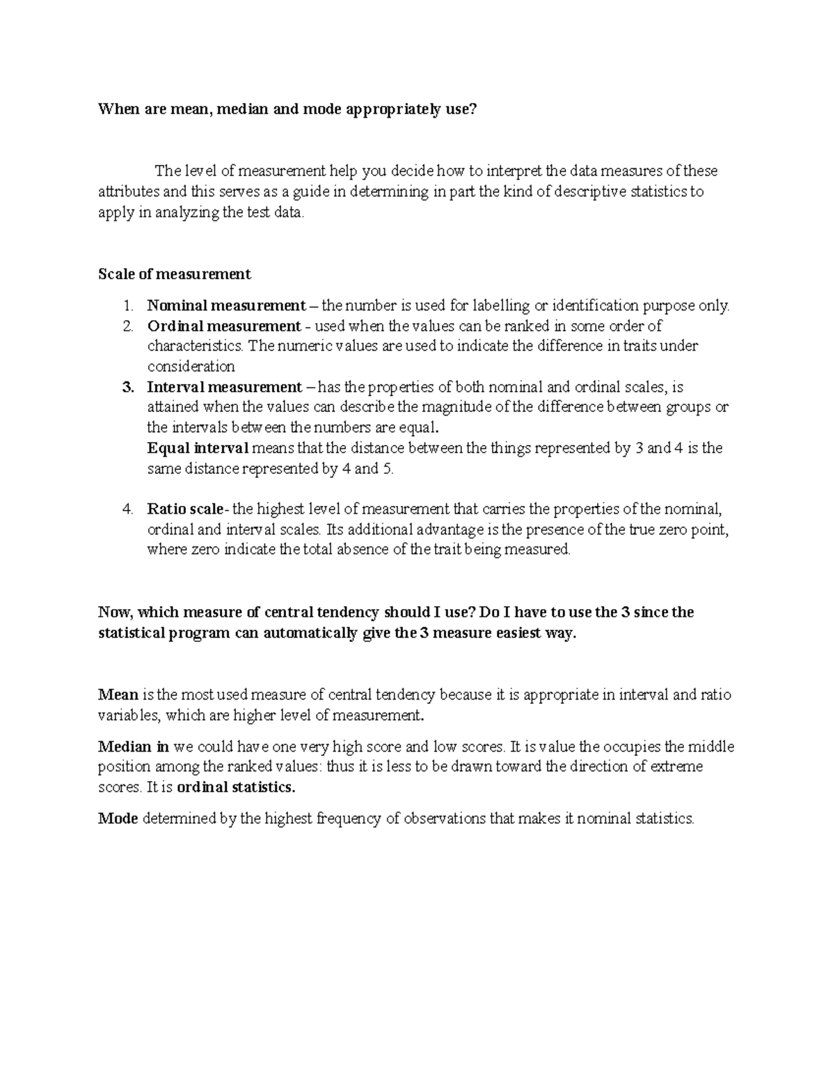 When-are-mean - notes about scale measurement - When are mean, median ...