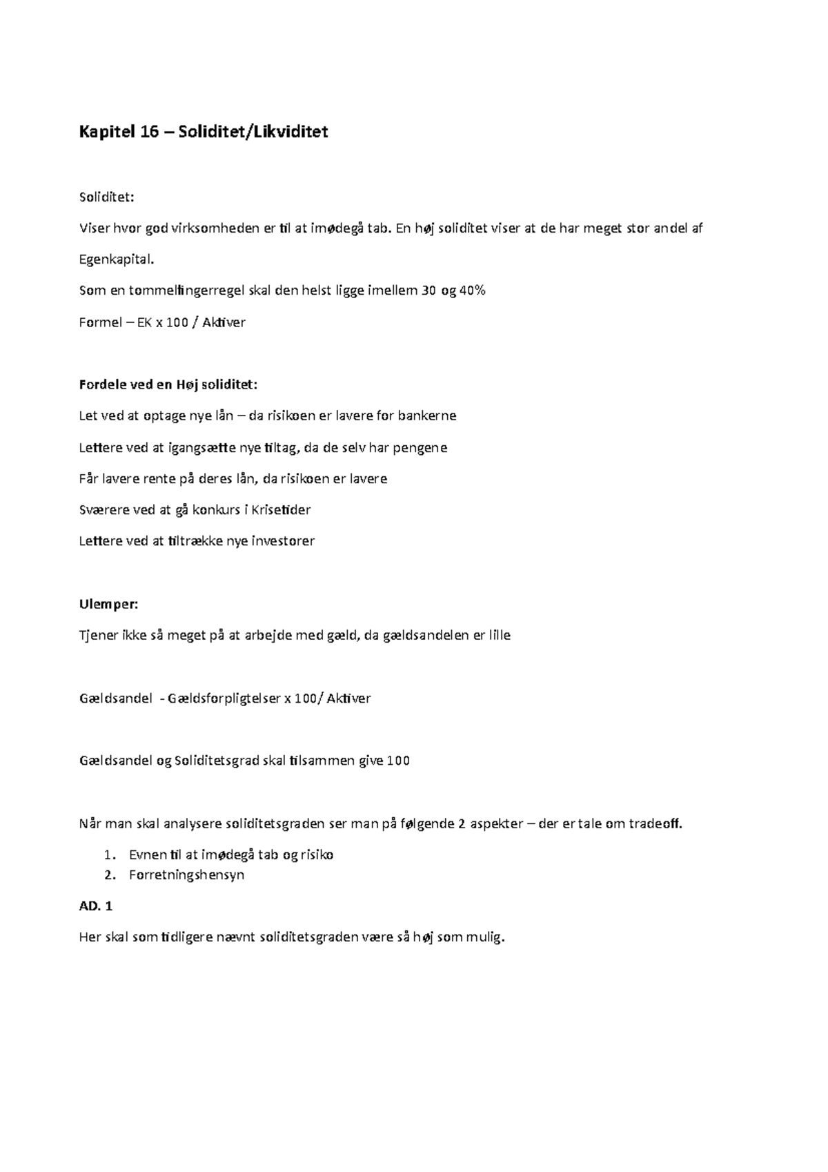 Kapitel 16. soliditet og likviditet - Kapitel 16 – Soliditet/Likviditet ...