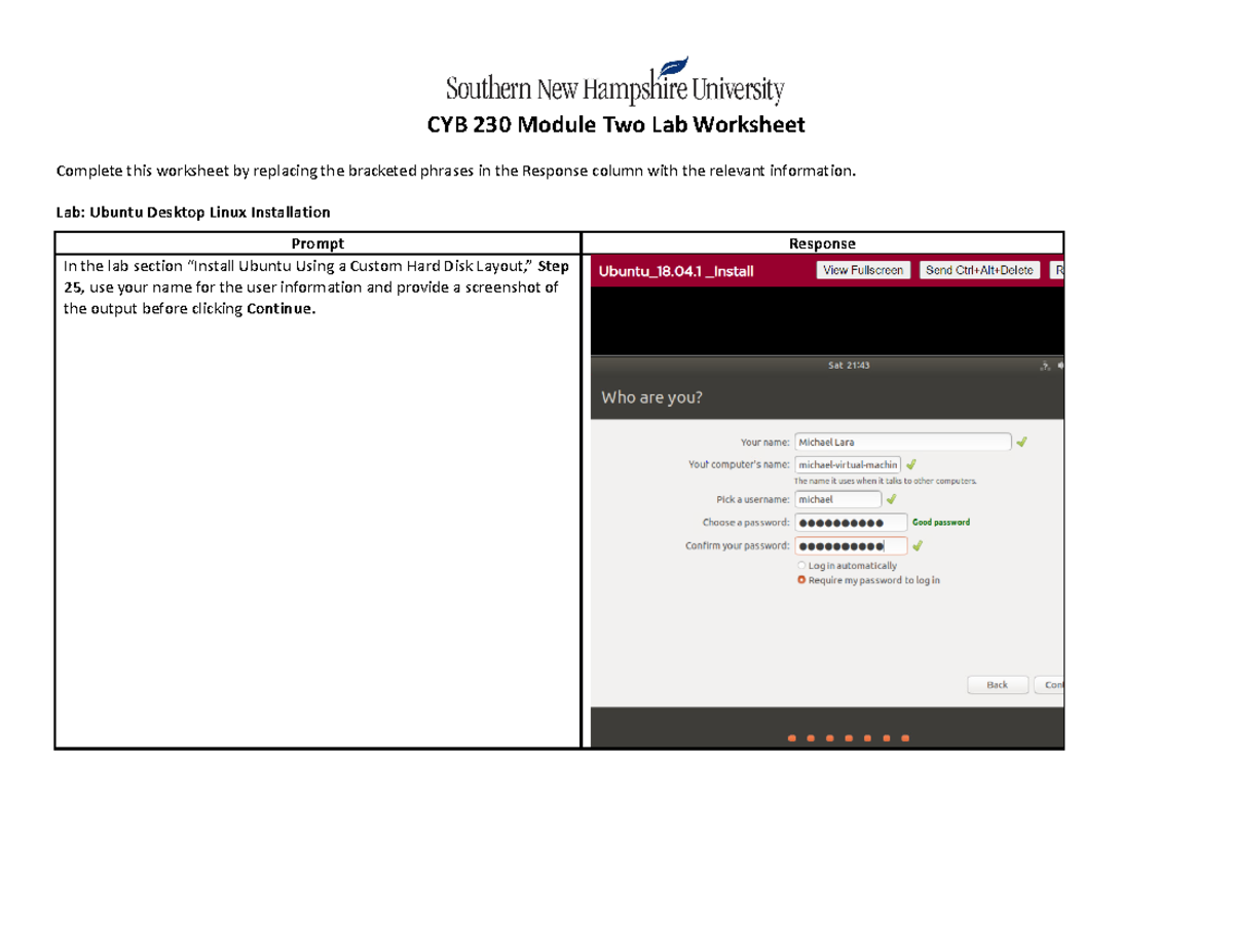 CYB 230 Module Two Lab Worksheet - CYB 230 Module Two Lab Worksheet ...
