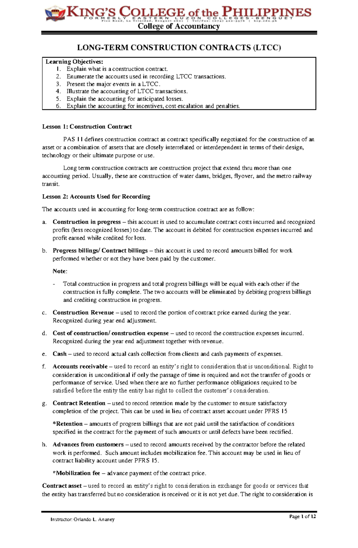 5 Long-Term Construction Contract 3e5ca4a29cf252303 ffcc2ab83e9ecba ...