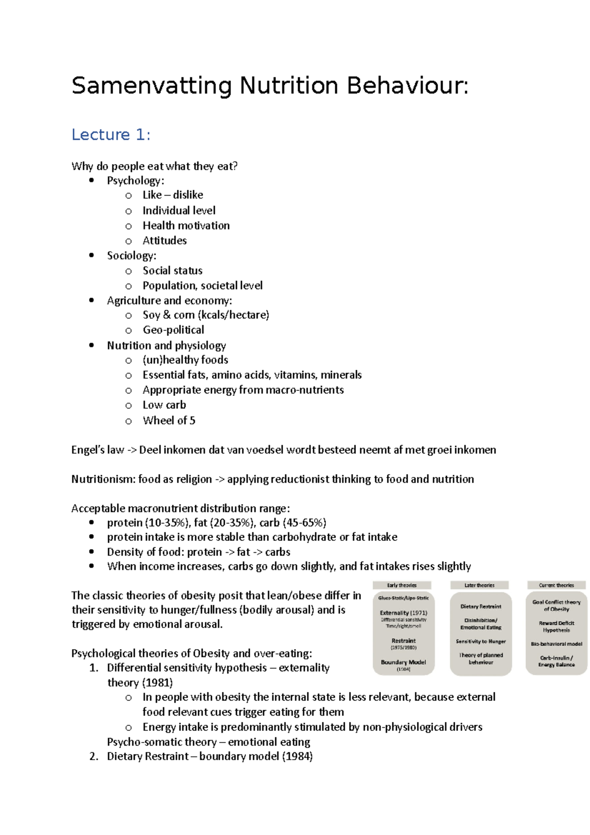 Samenvatting Nutrition Behaviour - Samenvatting Nutrition Behaviour ...
