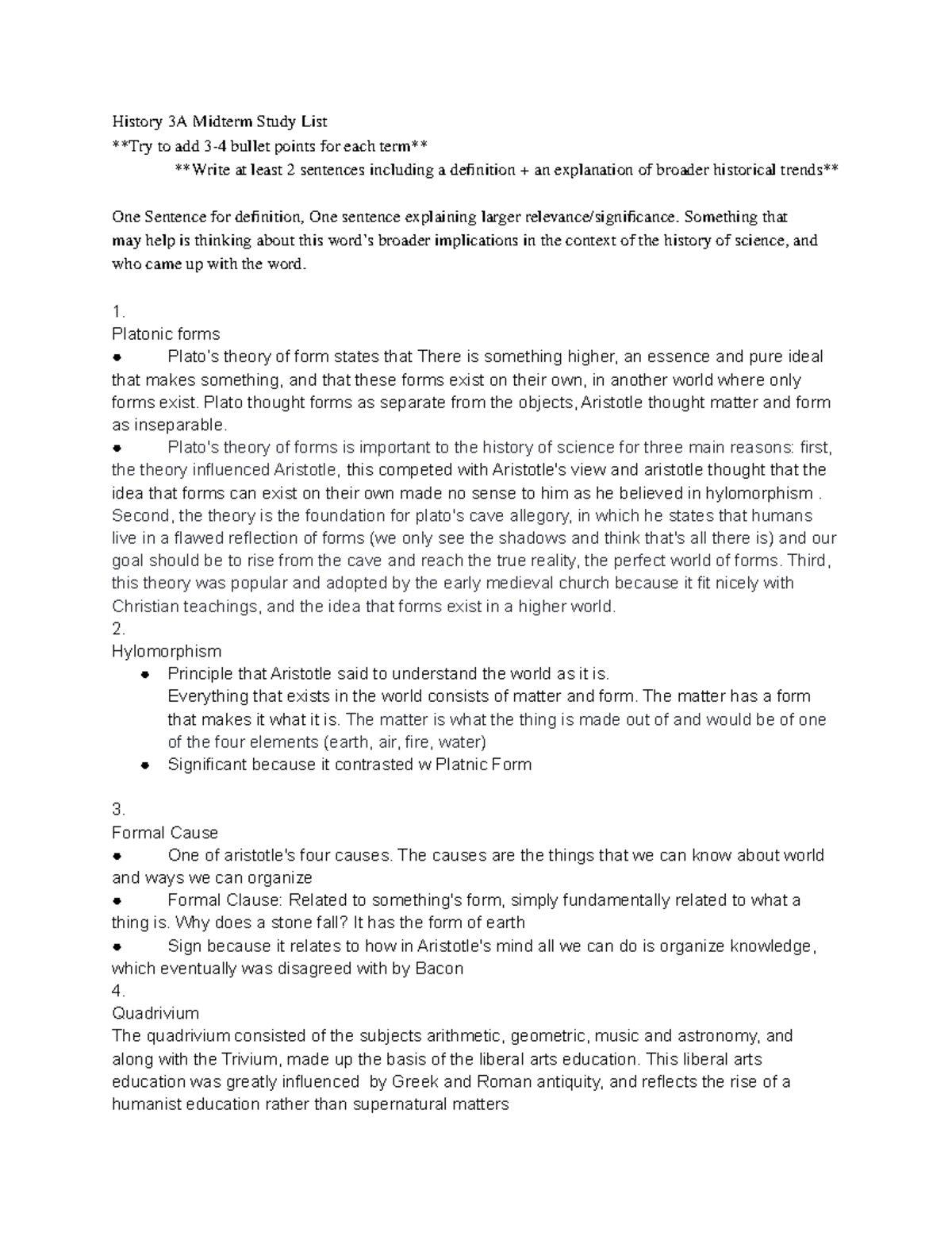 Hist 3A Midterm Study Guide - History 3A Midterm Study List Try to add ...