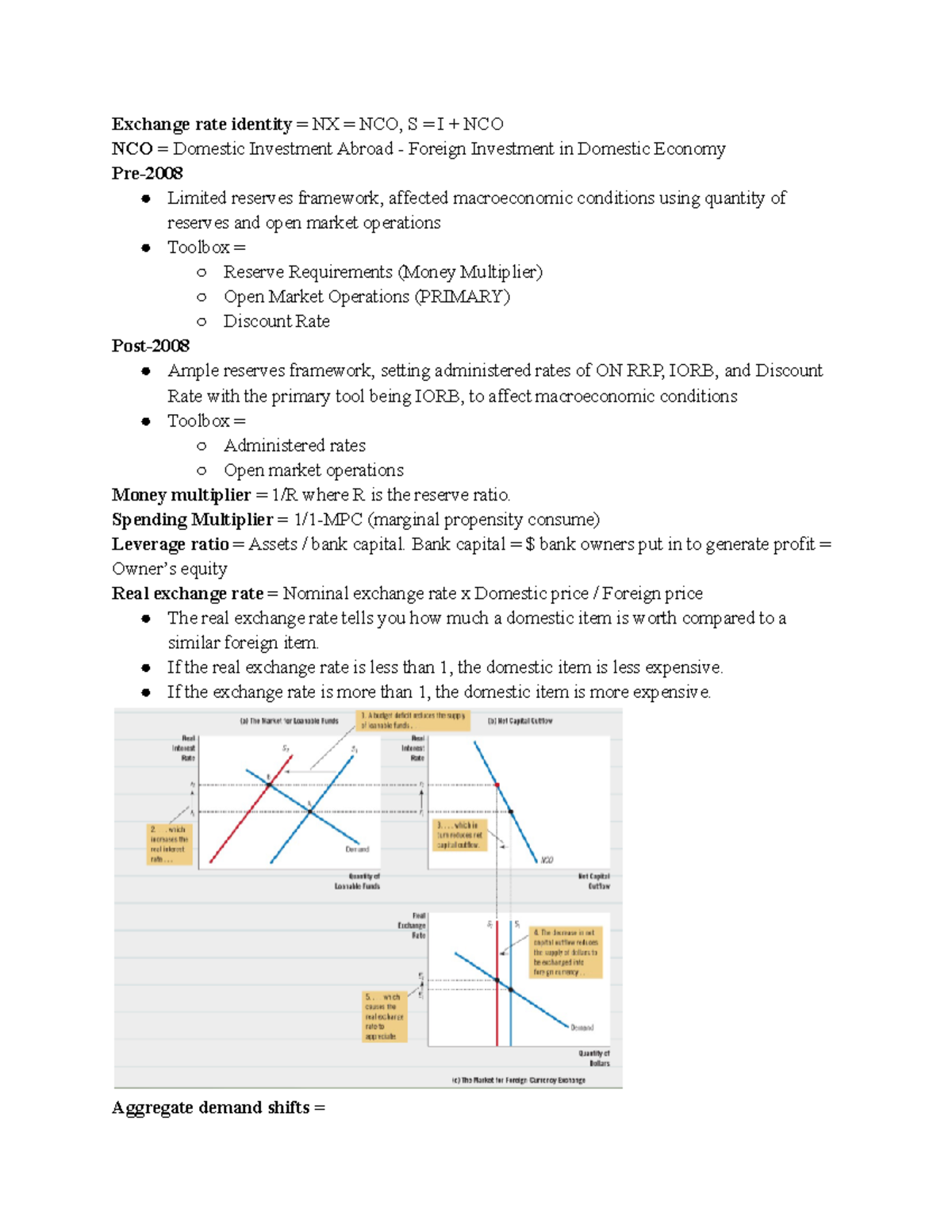 Econ 2 Cheat Sheet 3 - Google Docs - Exchange rate identity = NX = NCO ...