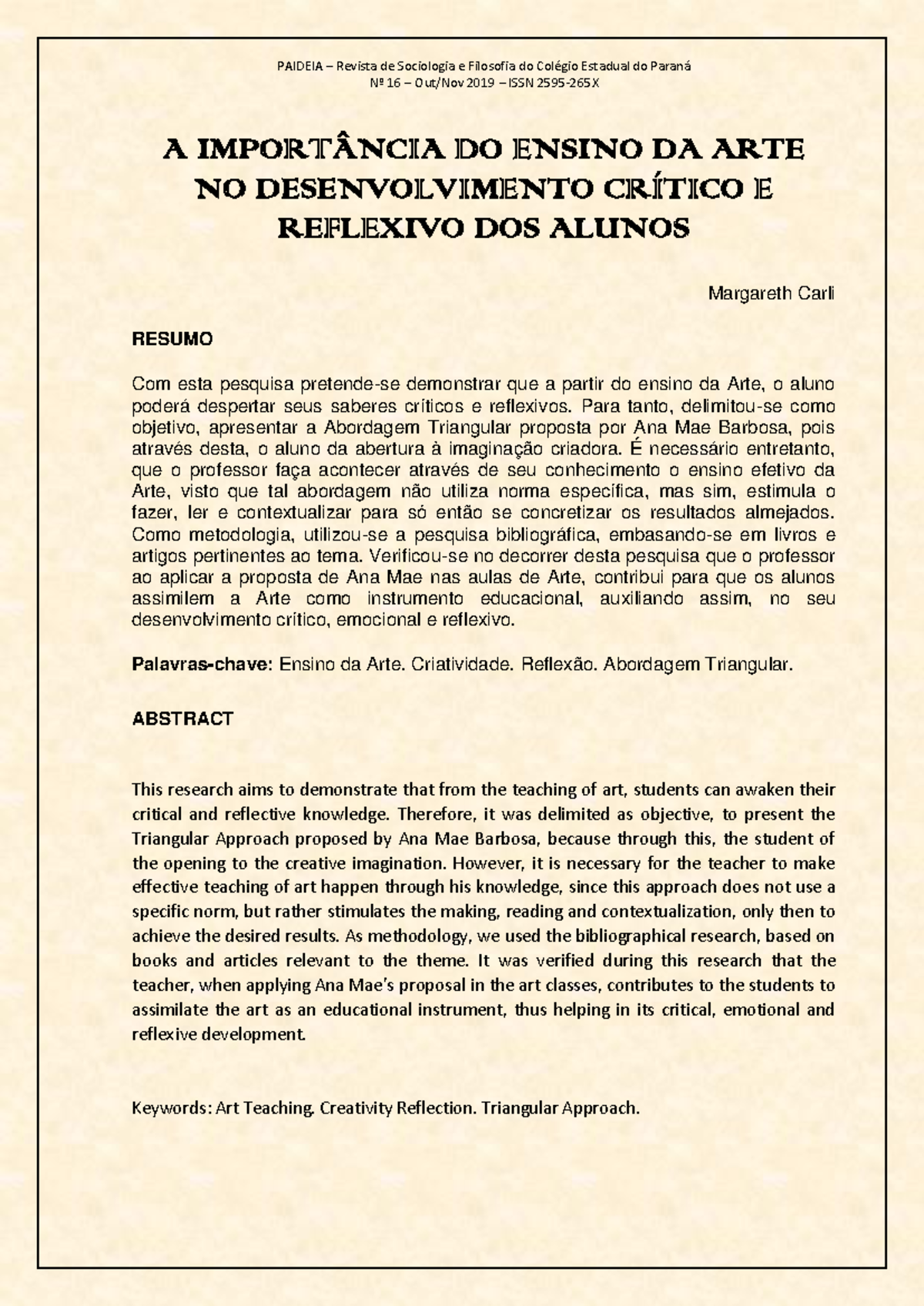 A+ Importância+DO+ Ensino+DA+ARTE+NO+ Desenvolvimento+ Crítico+E+ ...