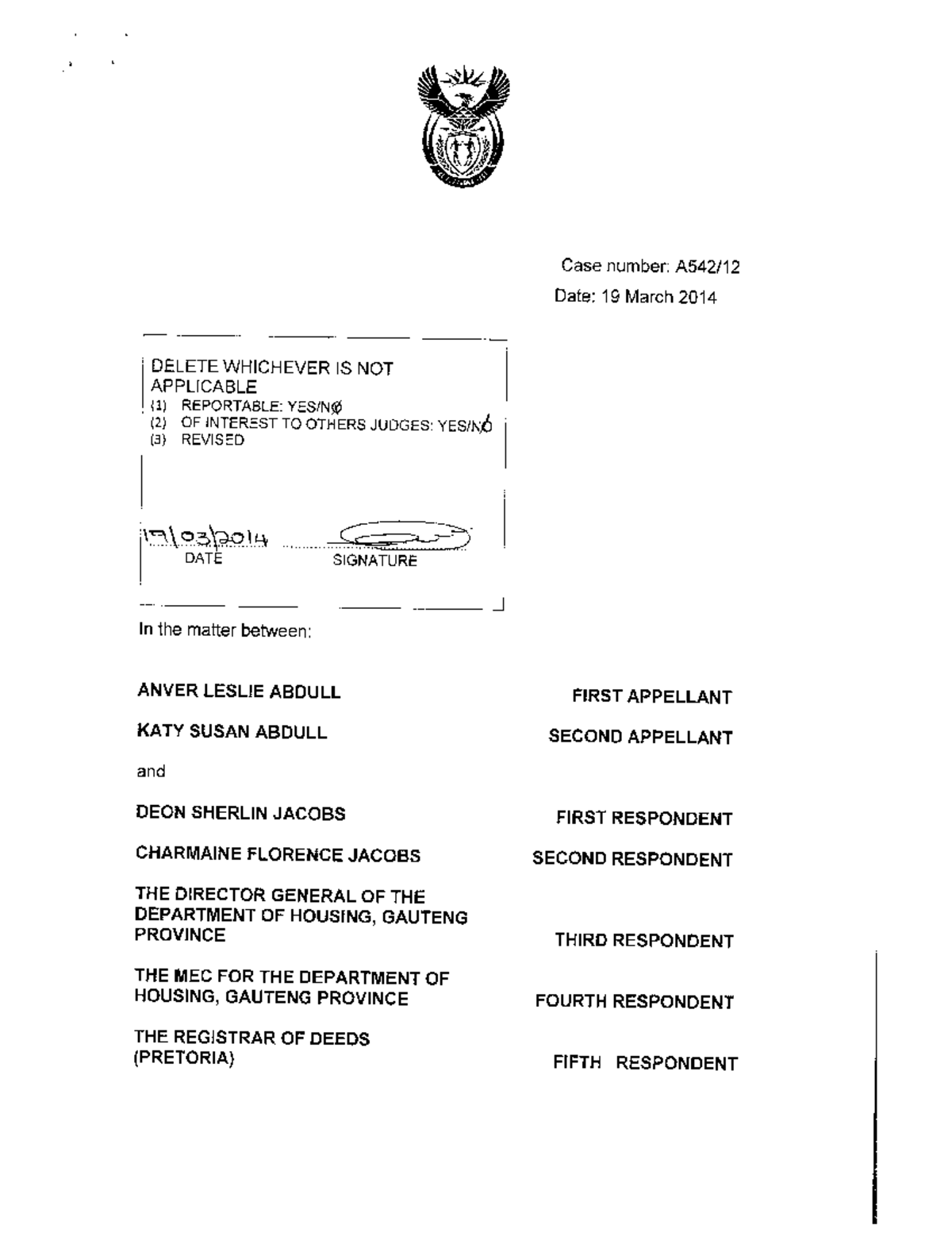 190 - Court Case - CSL2601 - Studocu