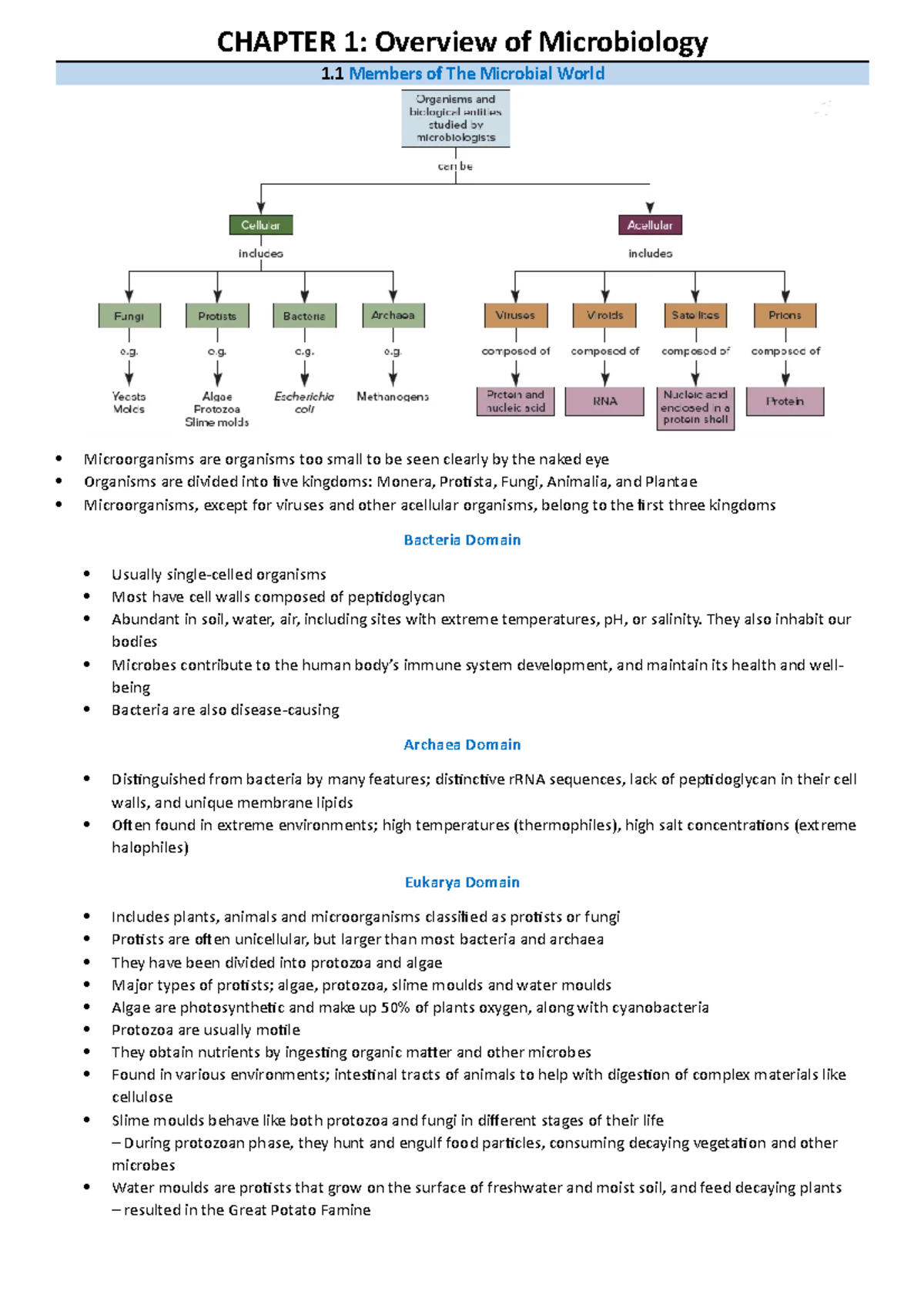 Lecture 1 - Overview of Microbiology - 1 Members of The Microbial World ...