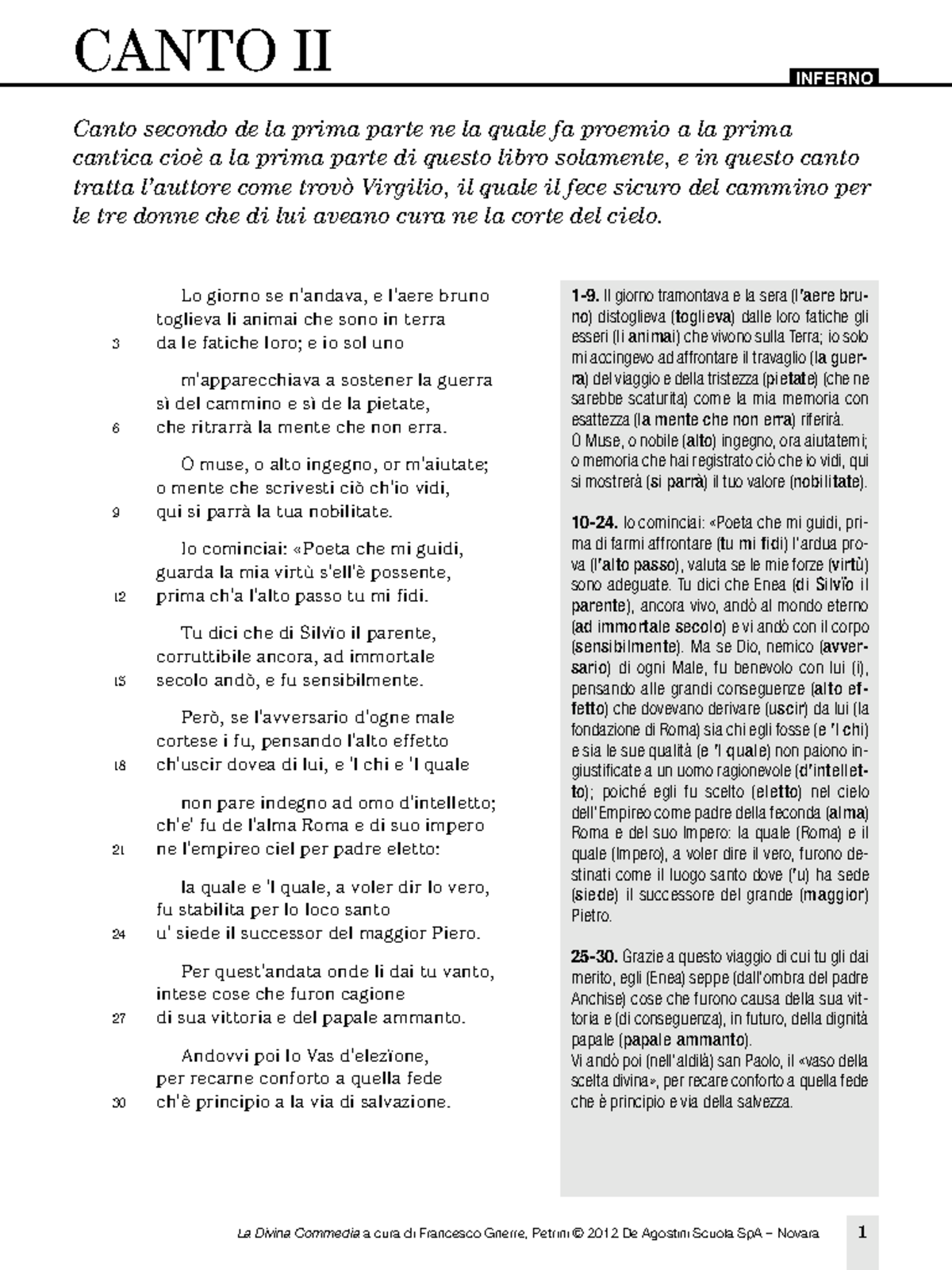 Capitoli mancanti di Dante - CANTO II Canto secondo de la prima parte ...