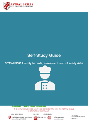 Case study 2 - SAB-CHCDIS007 - ASSESSMENT TASK 2: CASE STUDIES TASK ...
