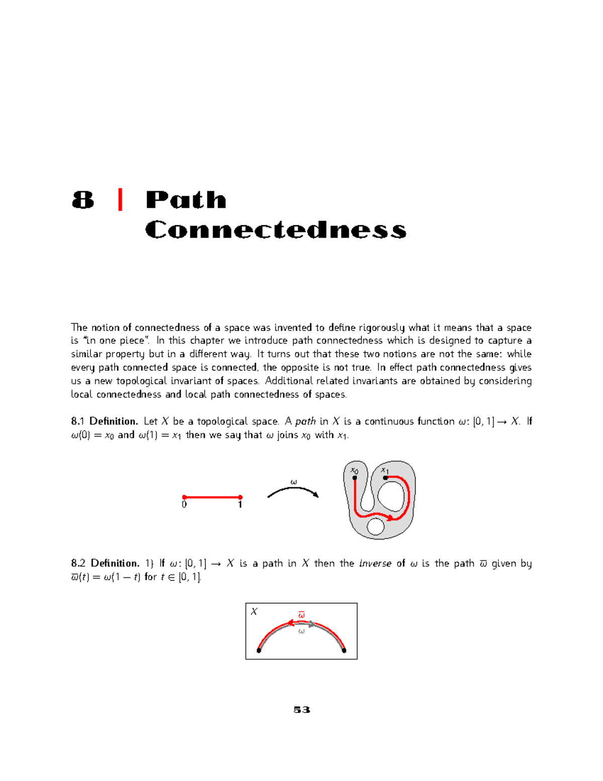 Lecture notes, lecture 8 - 8 Path Connectedness The notion of ...