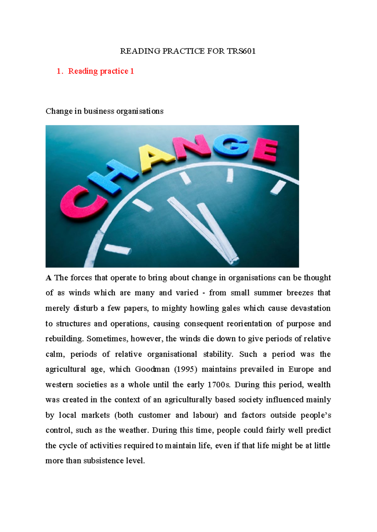 Reading Practice FOR TRS501 Week 1 already fix - READING PRACTICE FOR ...