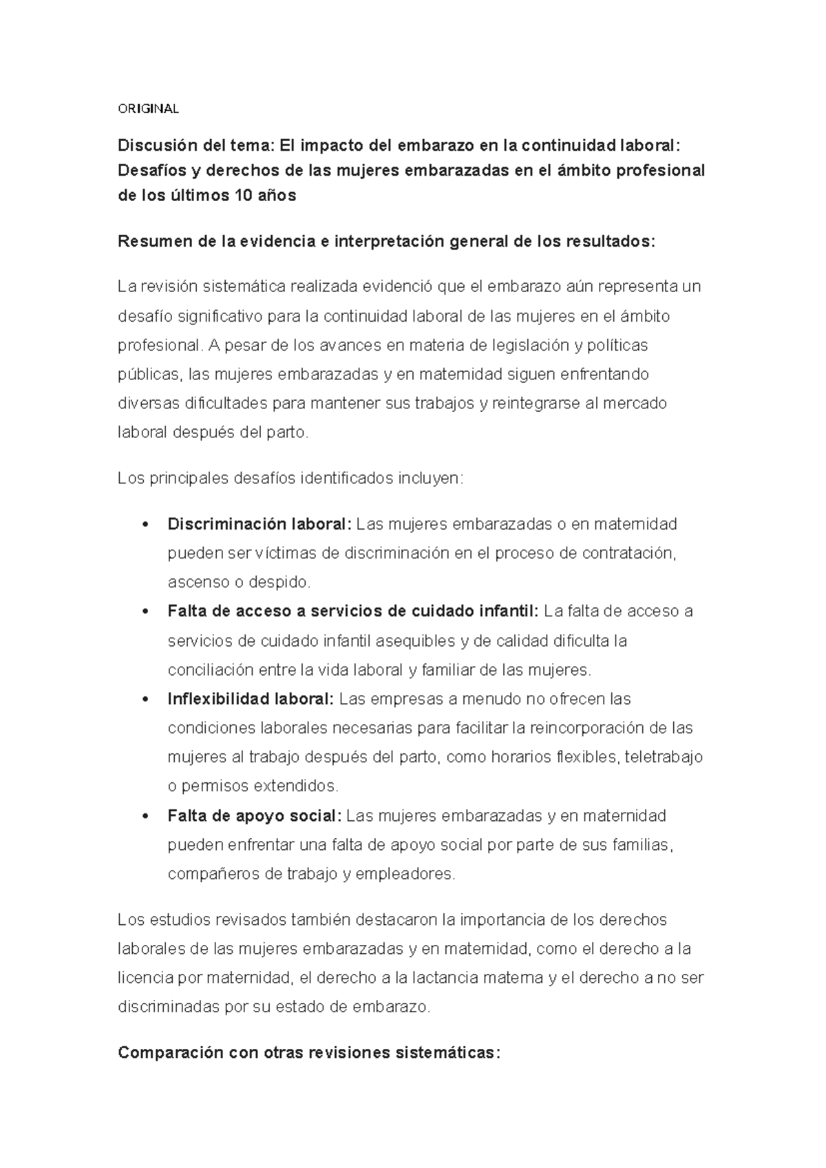 BOT - sdsdsds - ORIGINAL Discusión del tema: El impacto del embarazo en ...