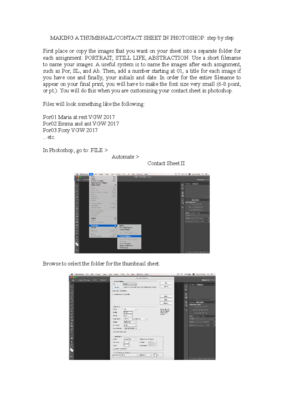 Making a Contact Sheet in Photoshop step-by-step - MAKING A THUMBNAIL ...