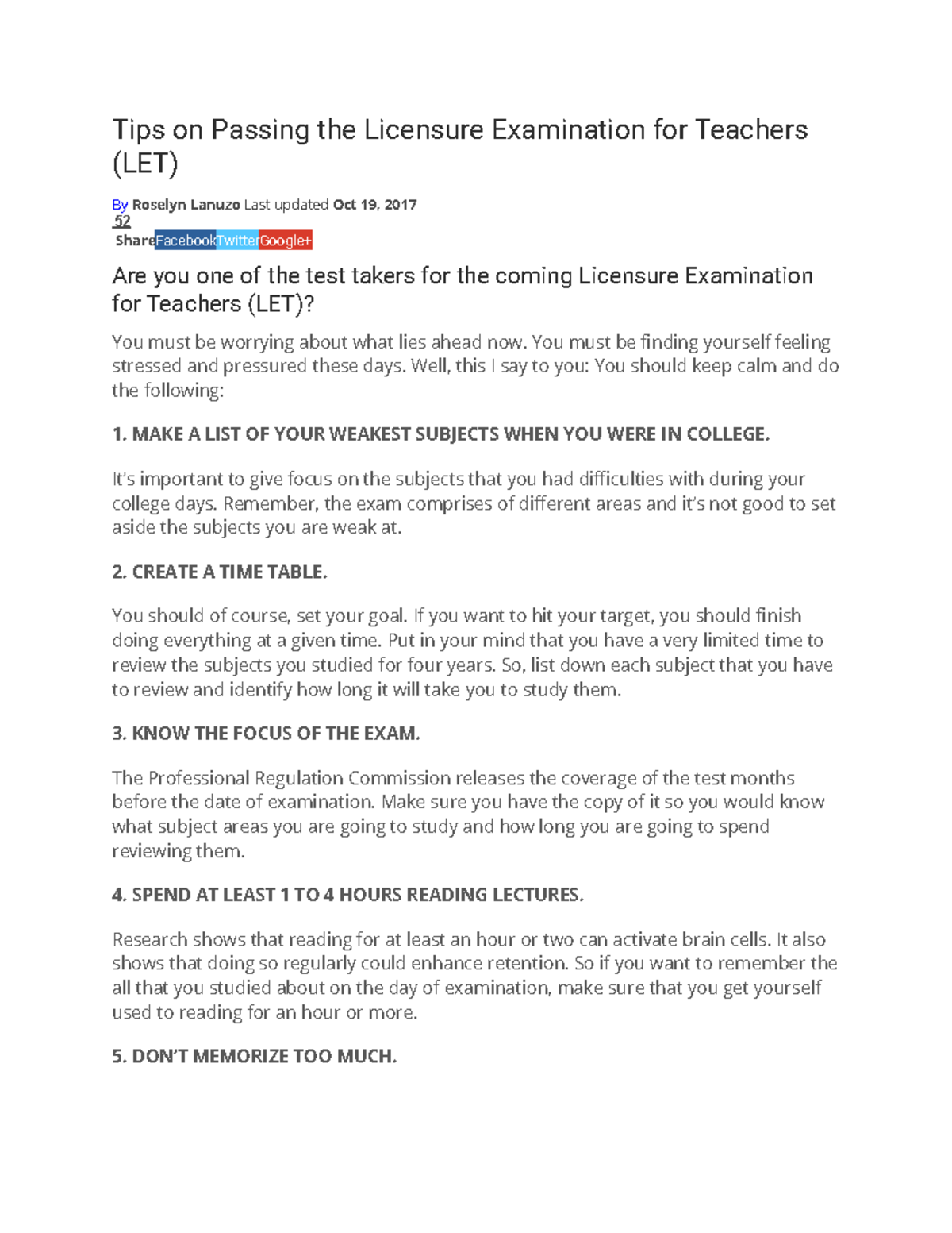 Tips on Passing the Licensure Examination for Teachers - You must be ...