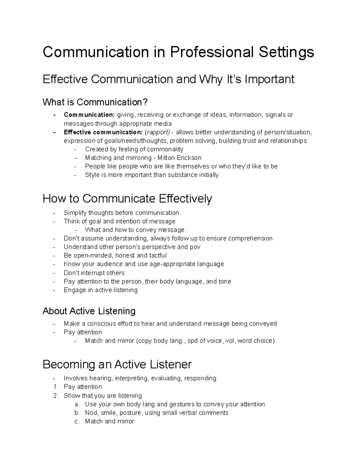 Lesson 11 Communication in Professional Settings - Communication in ...