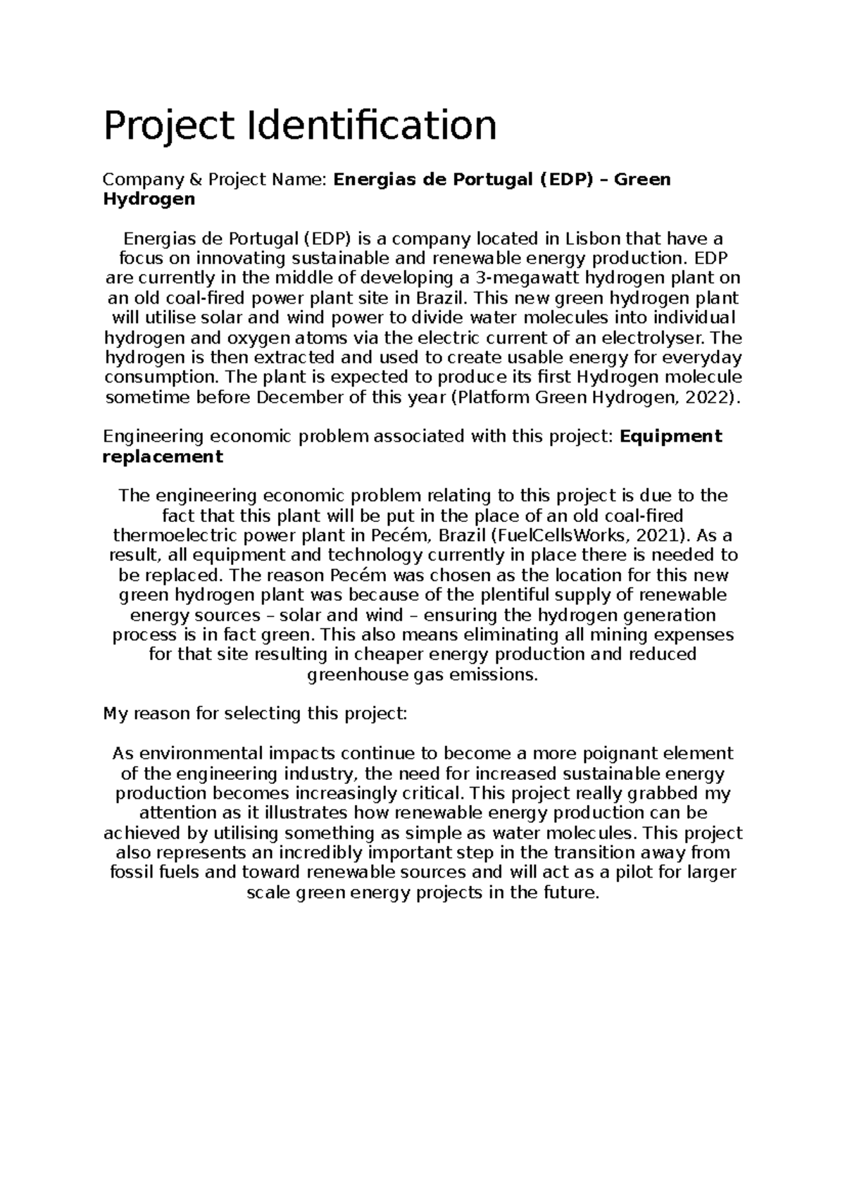 Project Identification - Project Identification Company & Project Name ...