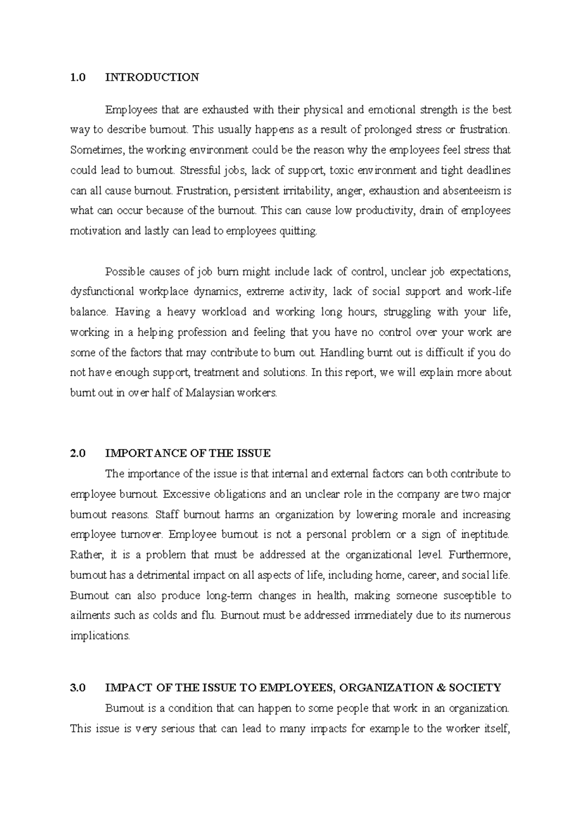 [M1BA2322B Current Issue Report] - 1 INTRODUCTION Employees that are ...