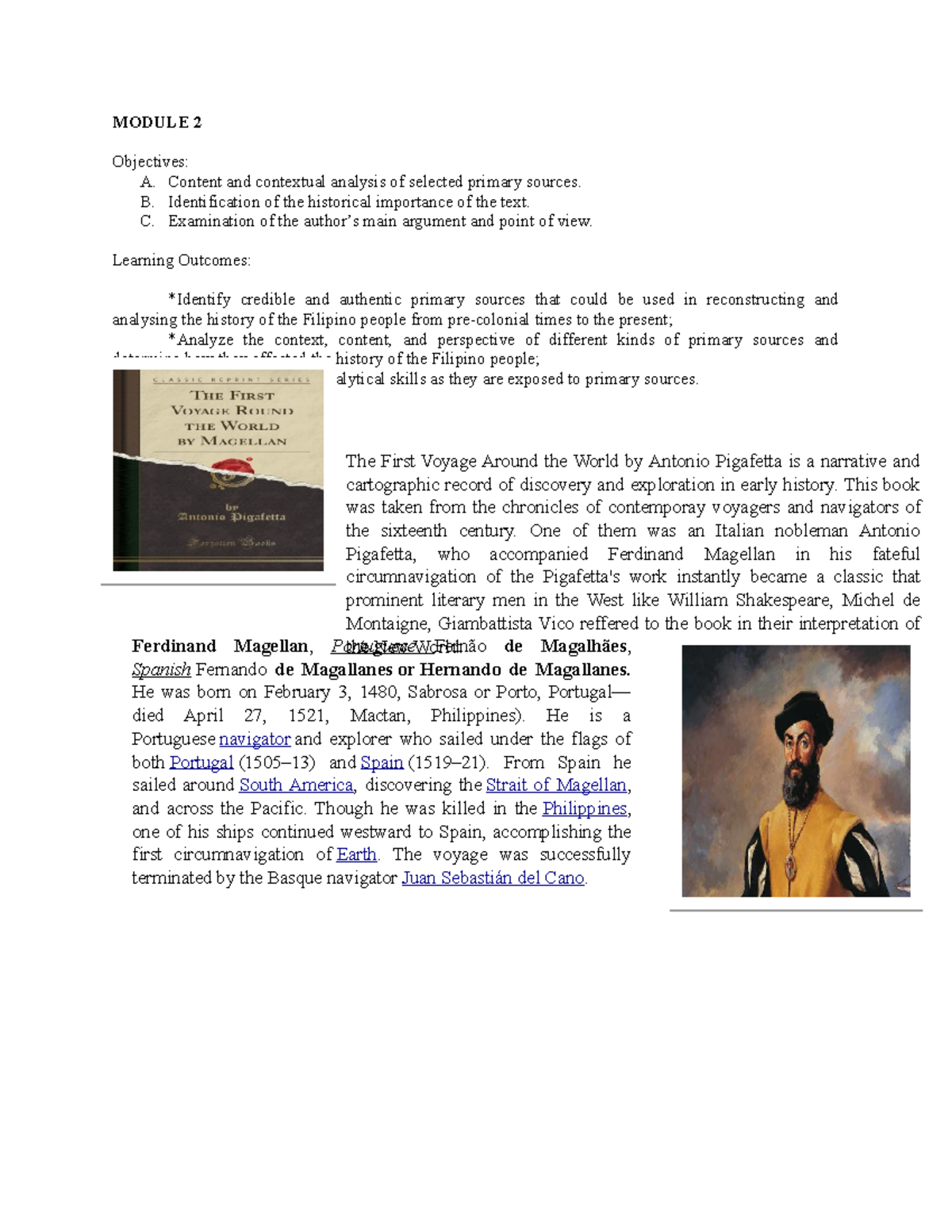 Module 2 GE 109 2 - The First Voyage in the Philippines - MODULE 2 ...