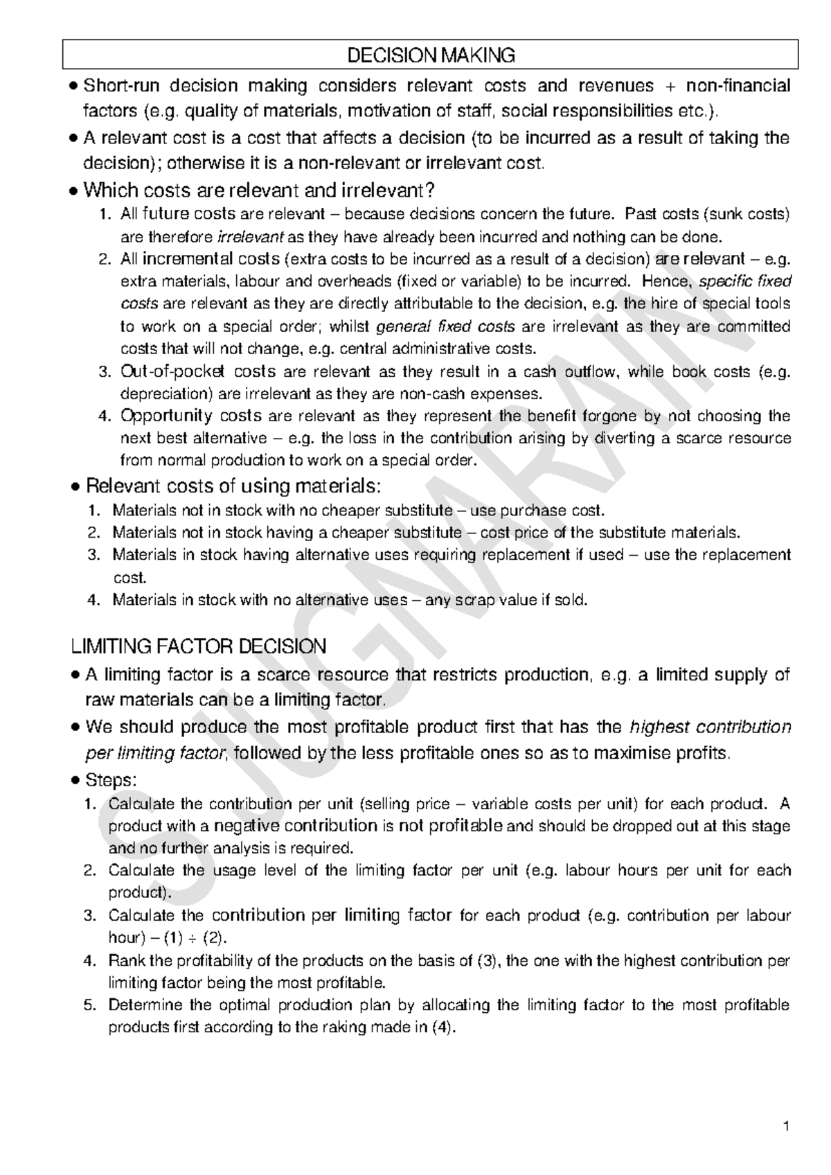22 Decision Making- notes and pratice materials - DECISION MAKING ...