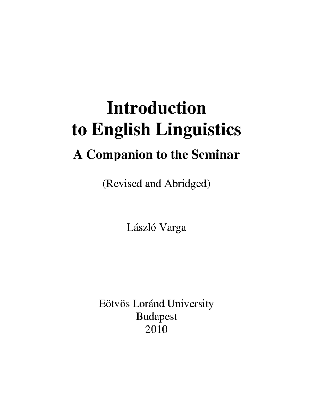 Book- Introduction to English Linguistics - Introduction to English ...