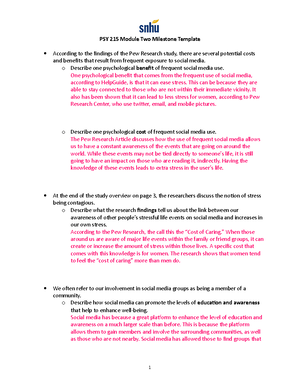 PSY 215 Module Eight Activity Template - PSY 215 Module Eight Activity ...