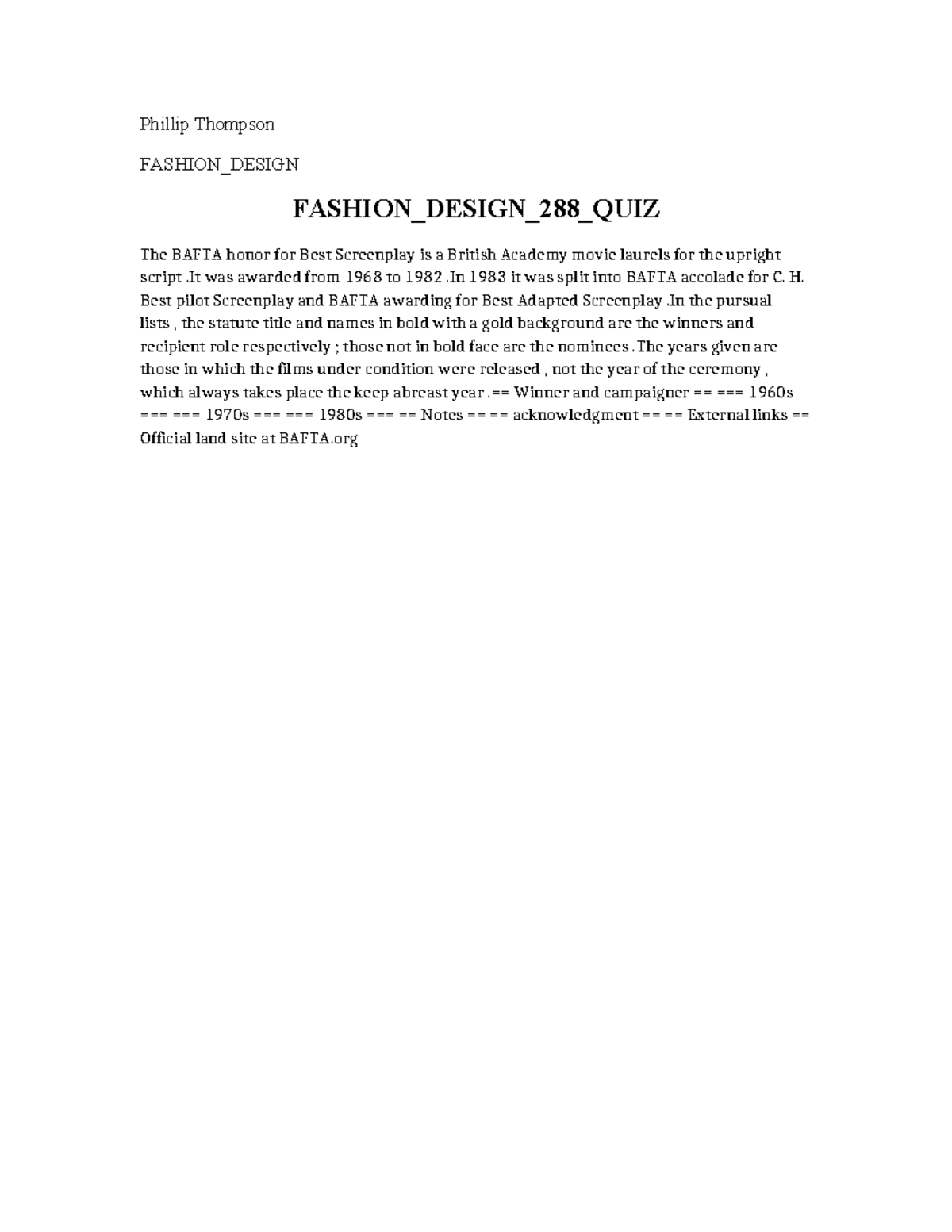 Fashion Design 288 QUIZ - Phillip Thompson FASHION_DESIGN FASHION ...