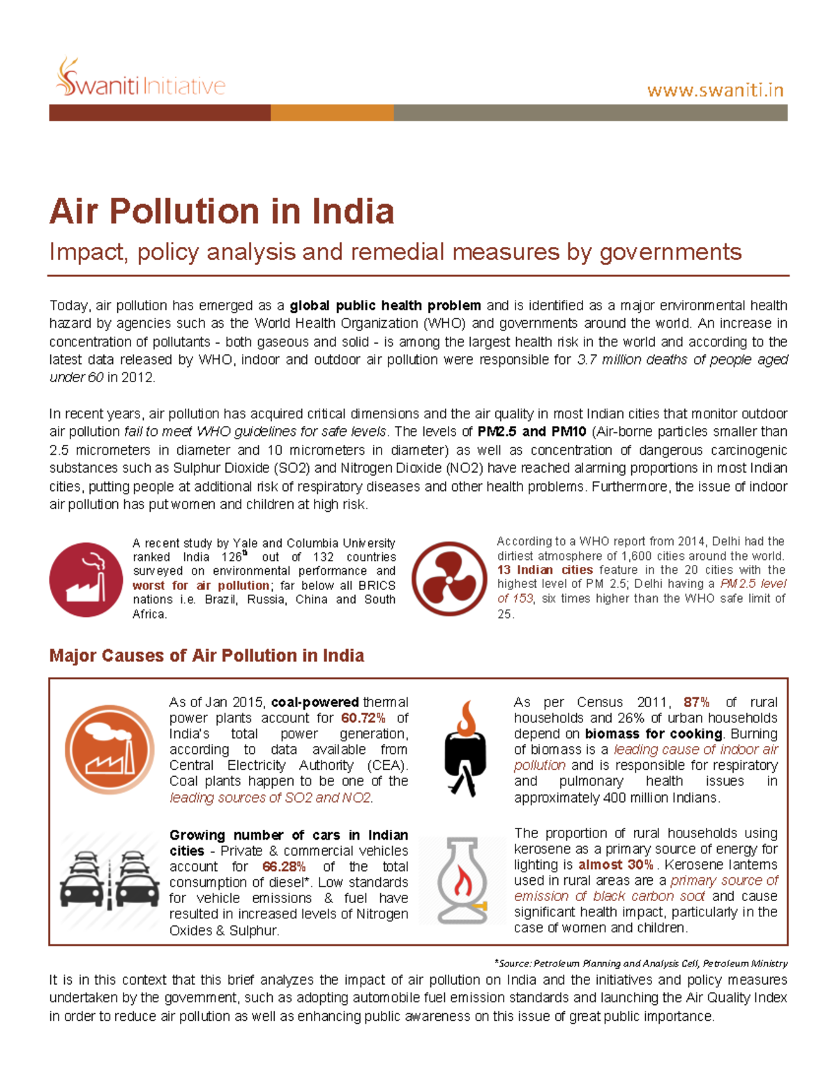 Air Pollution in India - Lecture notes 1-3-7-10- swaniti Air Pollution ...