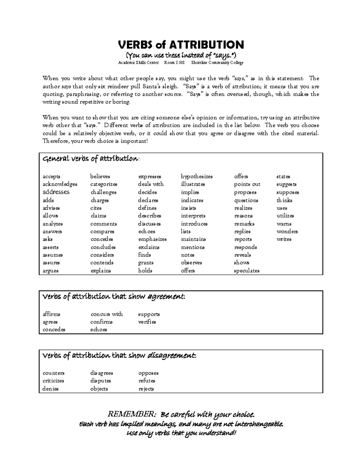 Verbs Of Attribution Foundation VERBS Of ATTRIBUTION You Can Use verbs-of-attribution-foundation-verbs-of-attribution-you-can-use