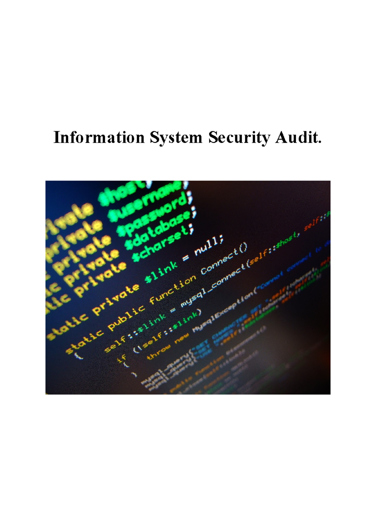 Information System Security Audit - Topics Defining IT Audit Risk ...