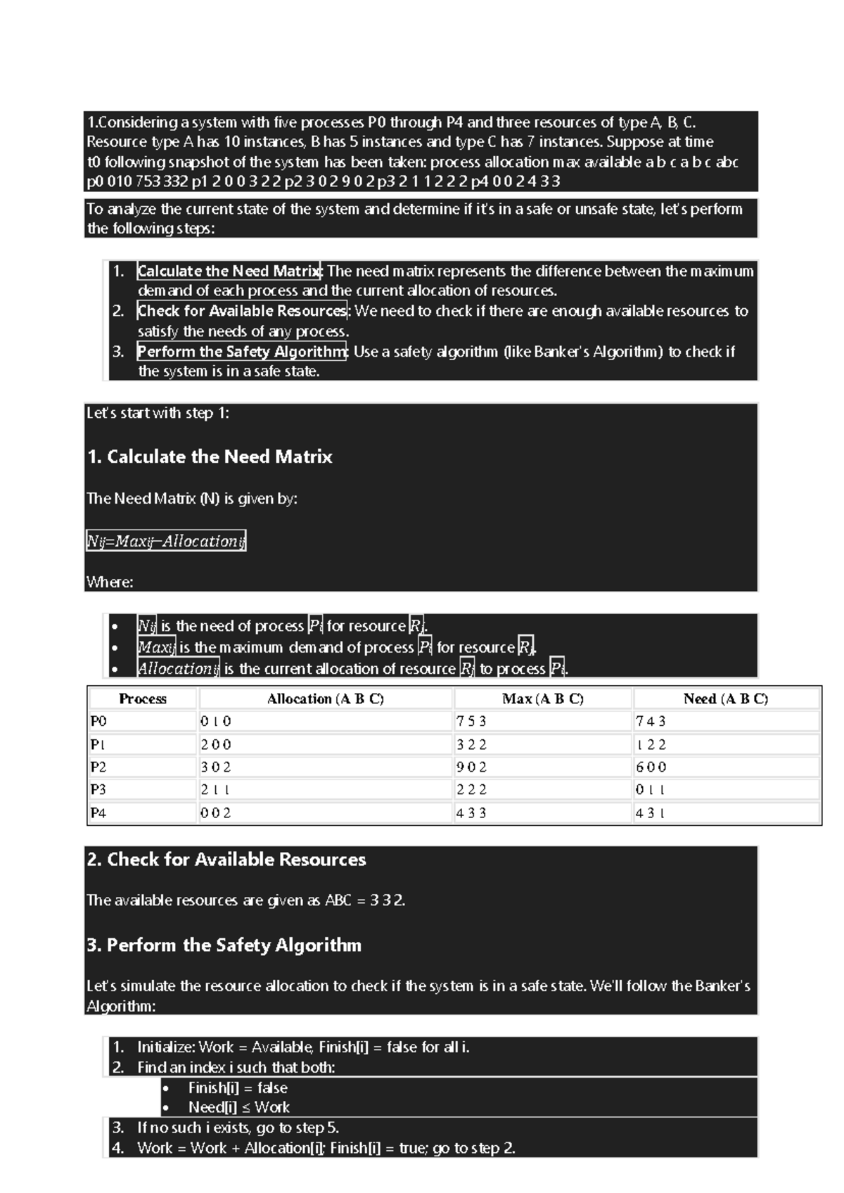 Document 80 - lecture notes - 1 a system with five processes P0 through ...